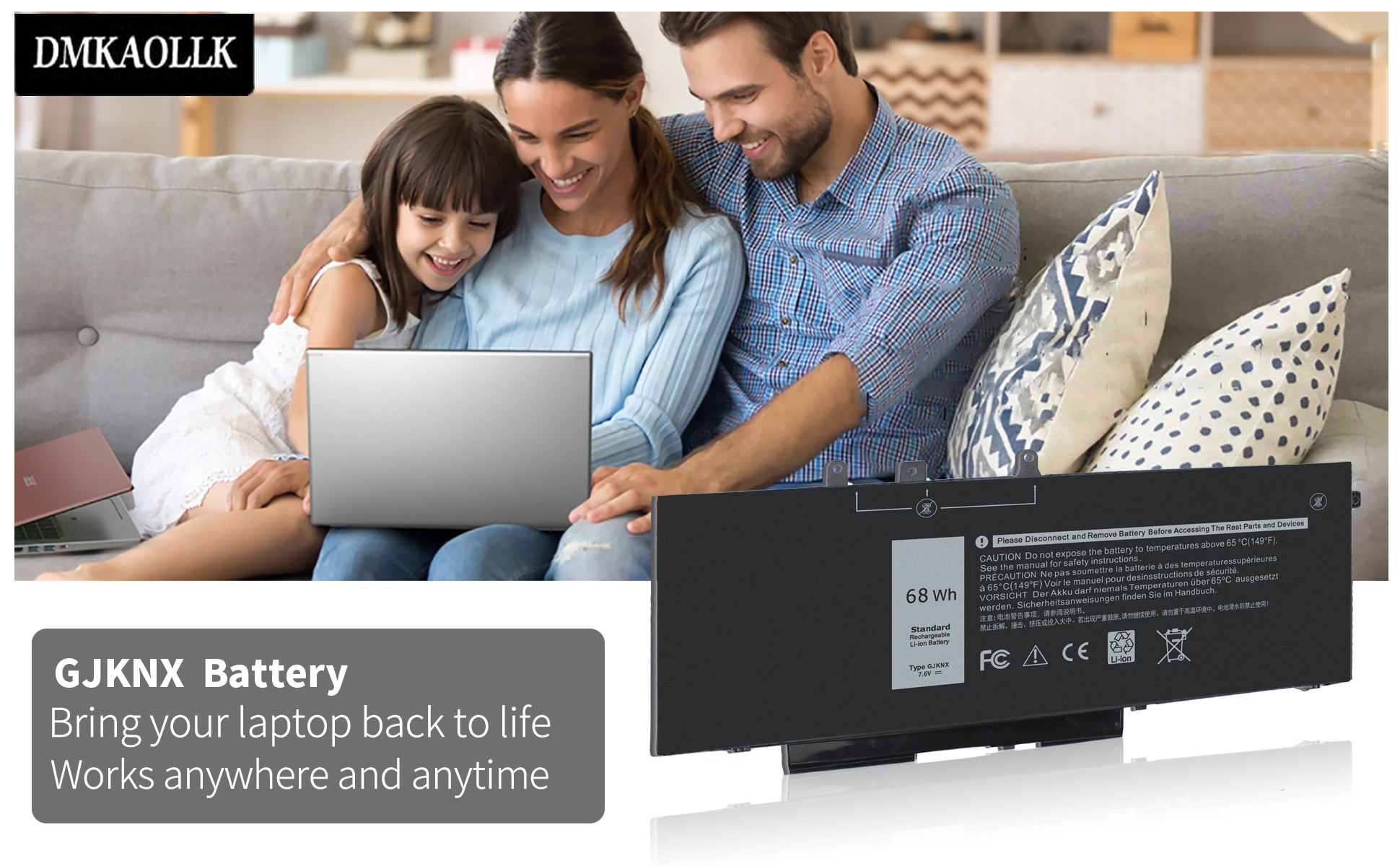 Watch 68Wh GJKNX Battery for Dell Latitude 5480 5490 5580 5590 on ...