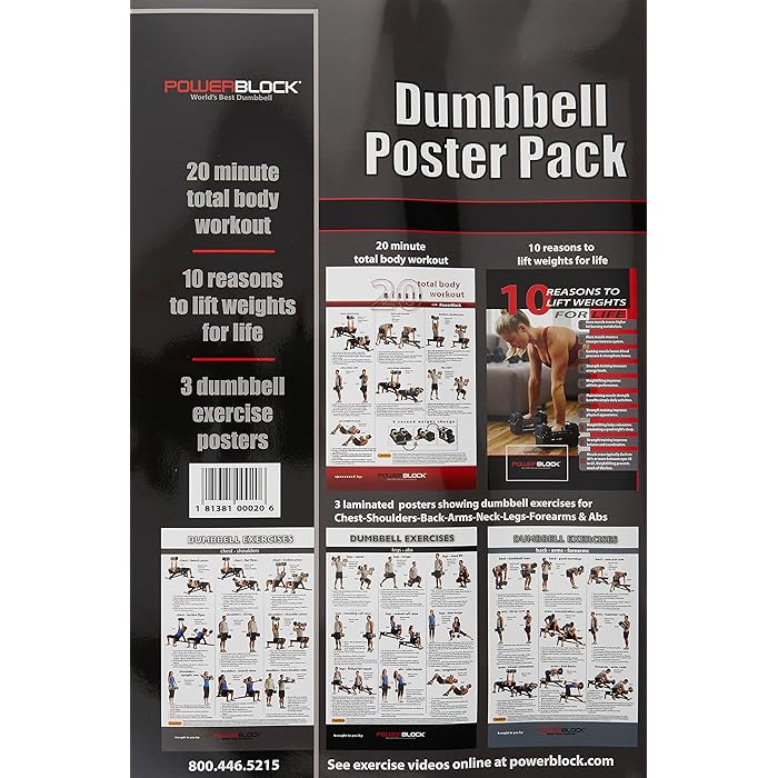 Buy POWERBLOCK Exercise Poster 3-Pack, 18” x 24” Each, 20-Minute Total ...