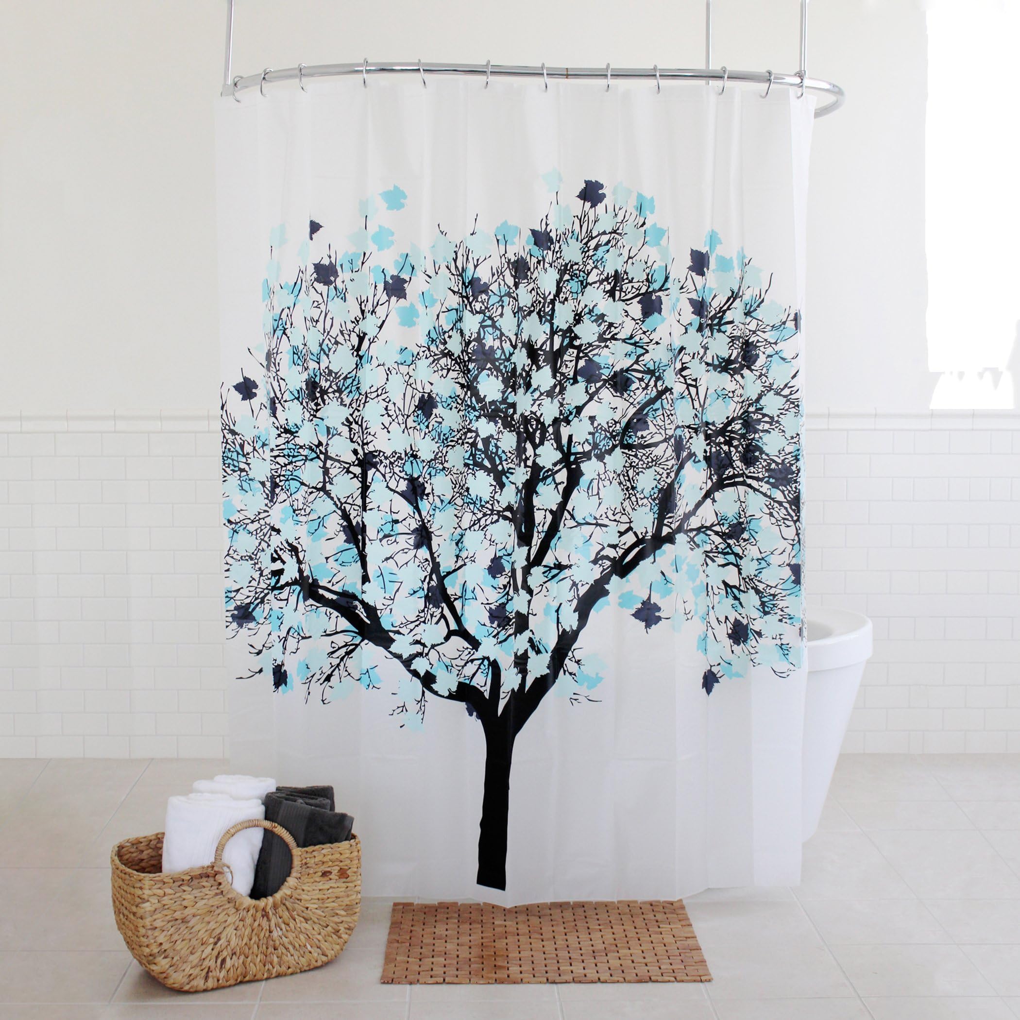 Lubardy Cortina Baño de Poliéster,Cortina de Baño de 180 x 181 cm ...