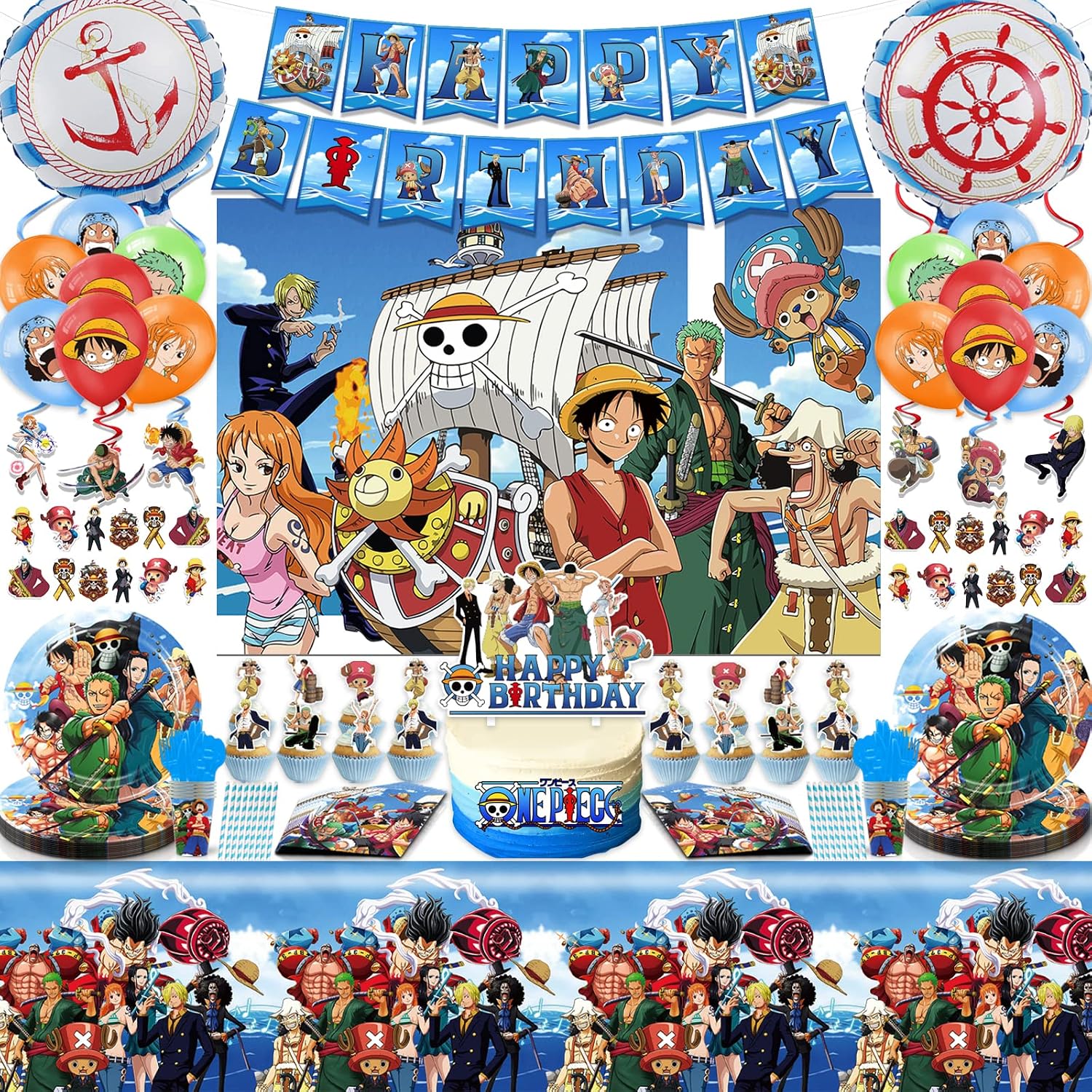 Amazon.com: 200 Pcs Anime Birthday Decorations, Anime Theme Party ...
