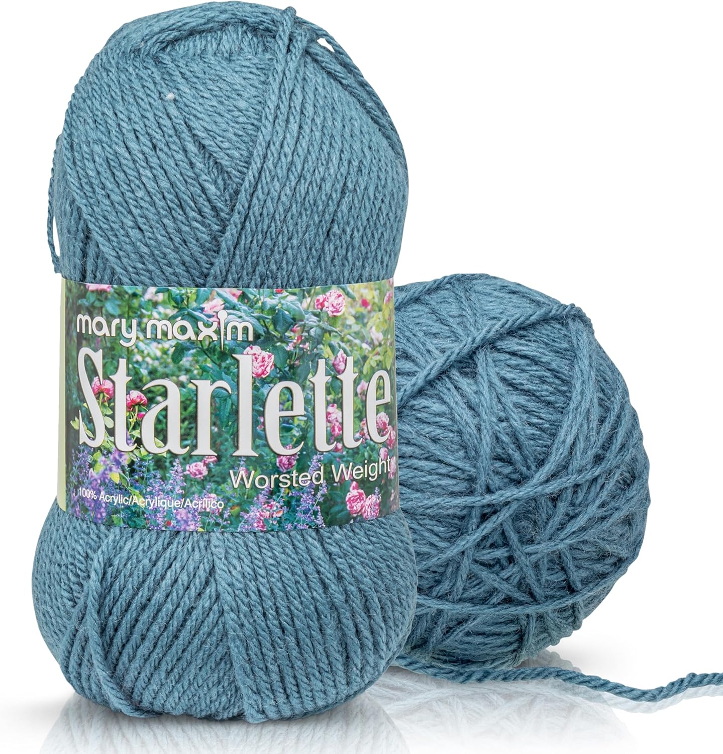 Amazon.com: Mary Maxim Starlette Teal Yarn - Acrylic Worsted Weight ...