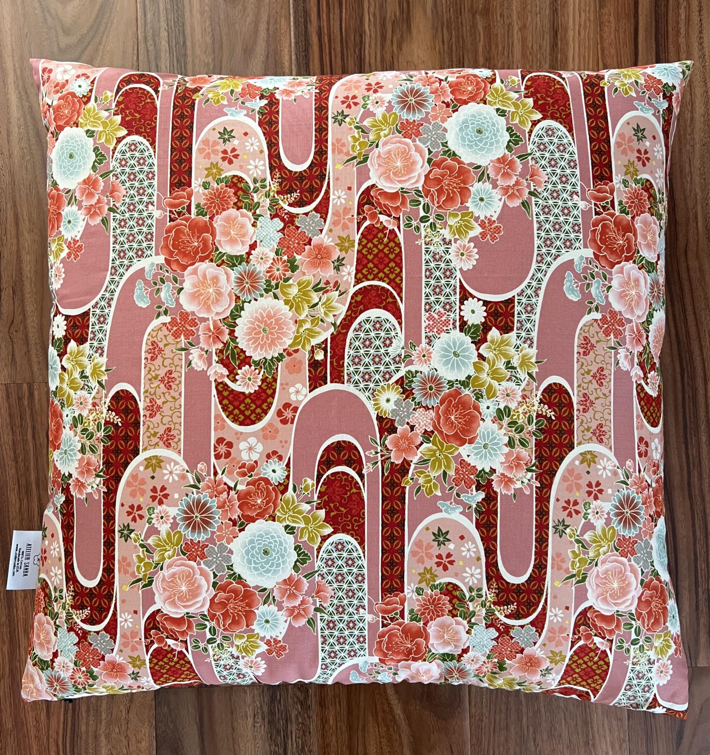 Amazon.com: Atelier Sanba Zabuton Floor Pillow with Removable Cover ...
