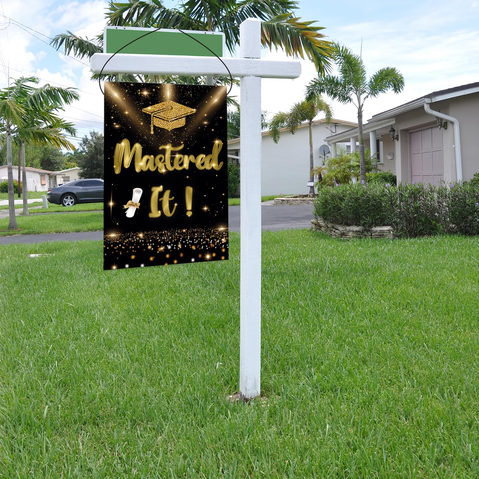Snapklik.com : Gold Mastered It Garden Flag, Masters Graduation Lawn ...