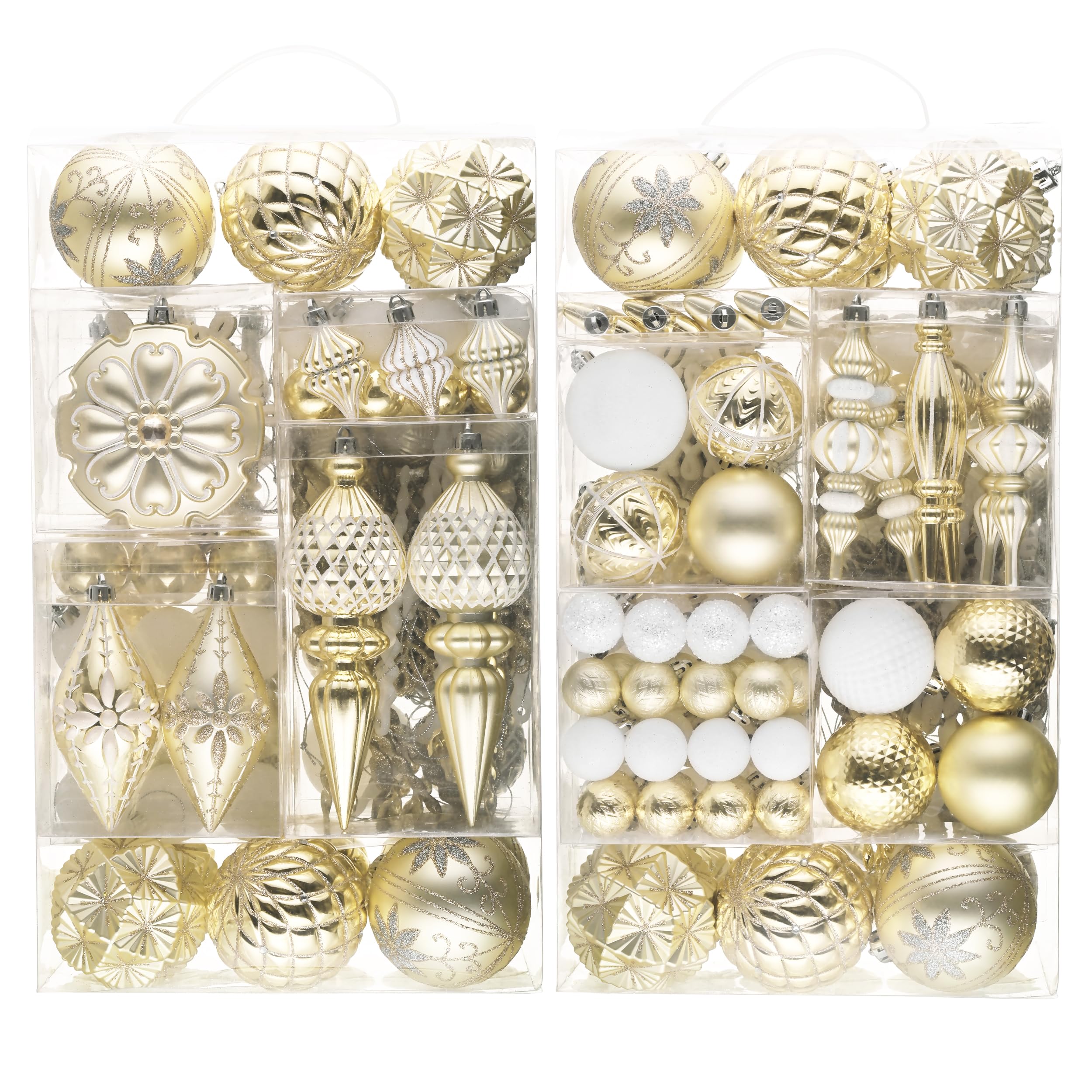 Amazon.com: Valery Madelyn Ornaments for Christmas Trees, 155ct White ...
