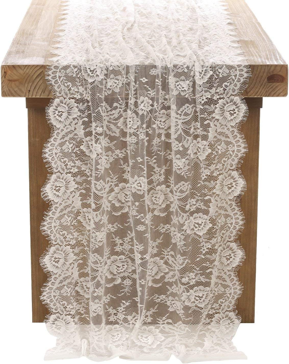 Amazon.com: Crisky 30" x 120" Lace Table Runners for Weddings Lace ...