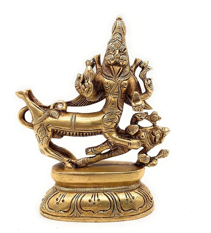 Buy South Indian Arts Brass Lord Shiva Incarnated As Sharabha Idol ...