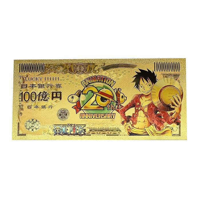 Buy YJacuing Anime One Piece Gold Coated Banknote, Limited Edition ...
