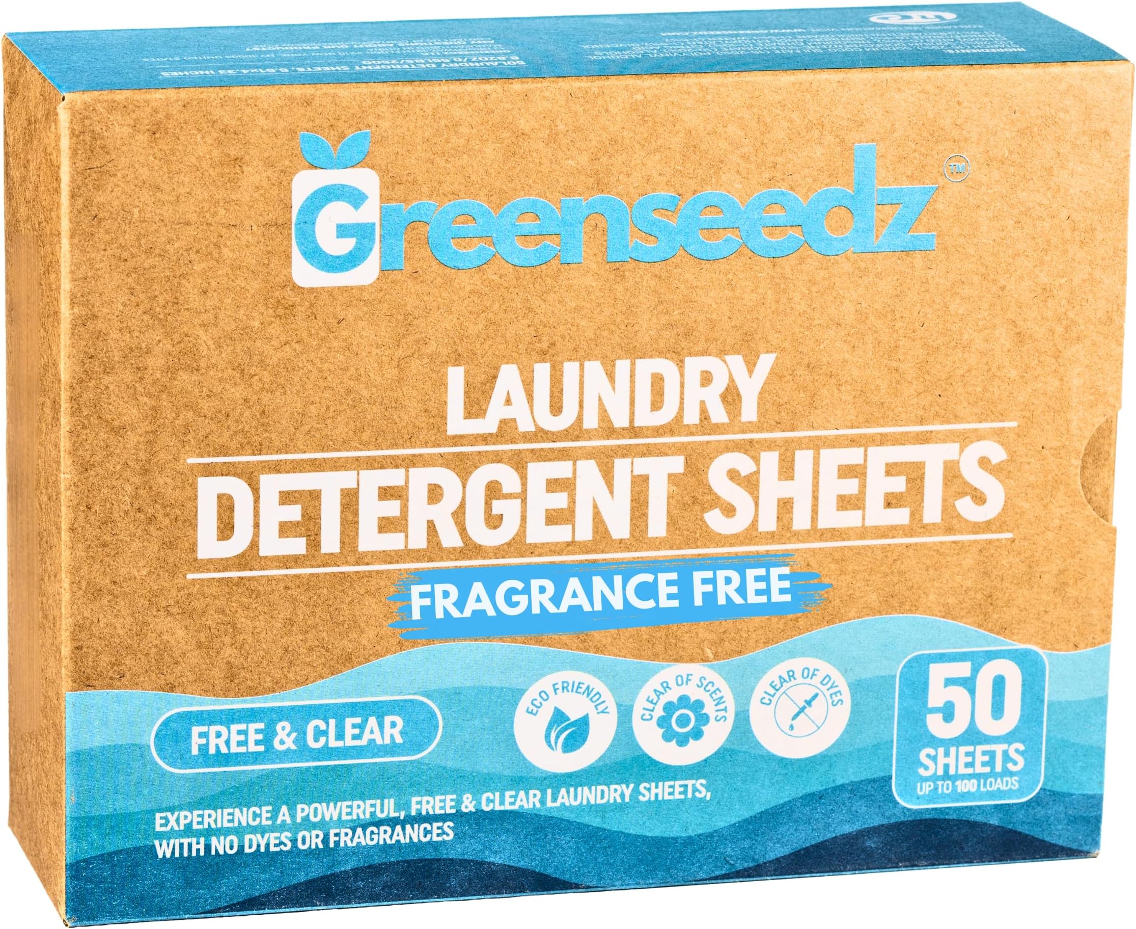 Amazon.com: Free & Clear Unscented Laundry Detergent Sheets, Up to 100 ...