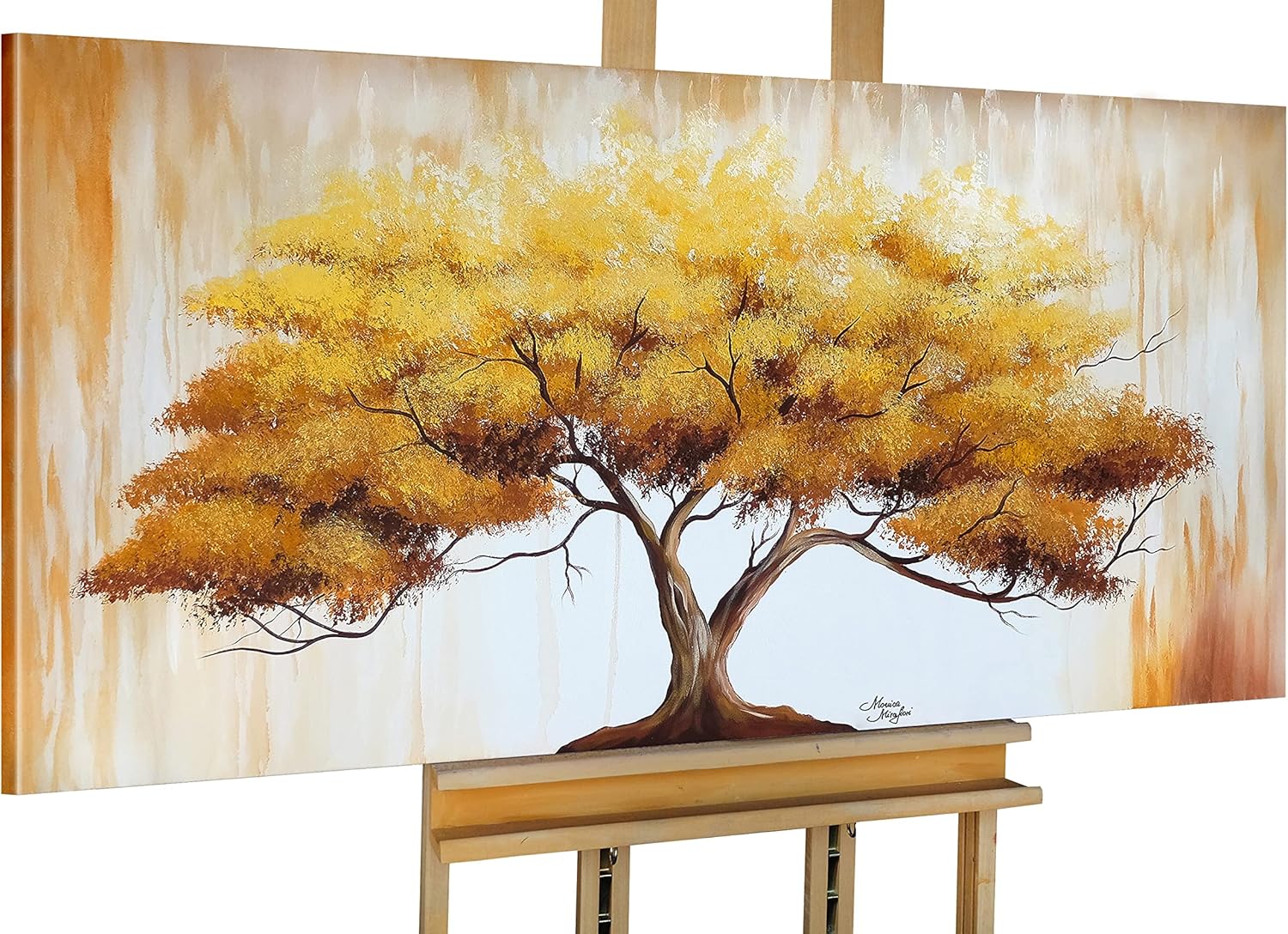 Amazon.de: Monica Mirafiori I 100% HANDGEMALT I Gemälde Brown Tree I ...