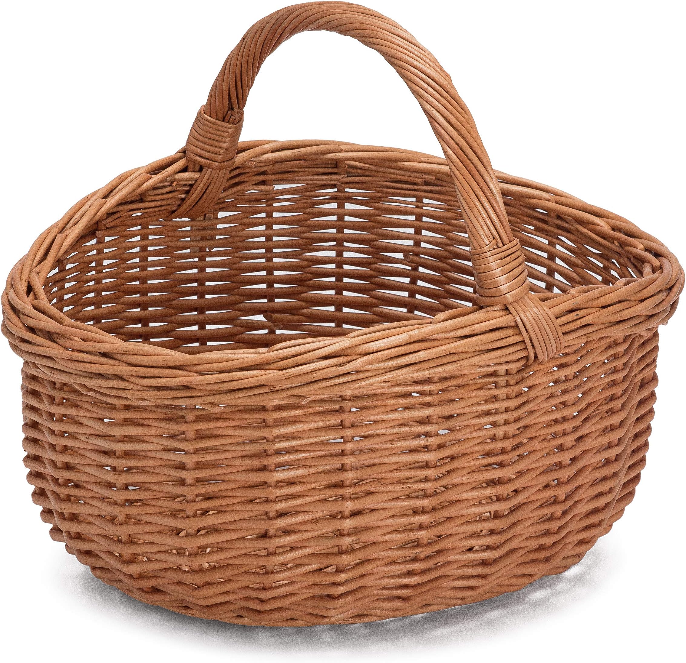 Prestige Wicker Willow Basket with Handle, Natural, 40x36x36 cm ...