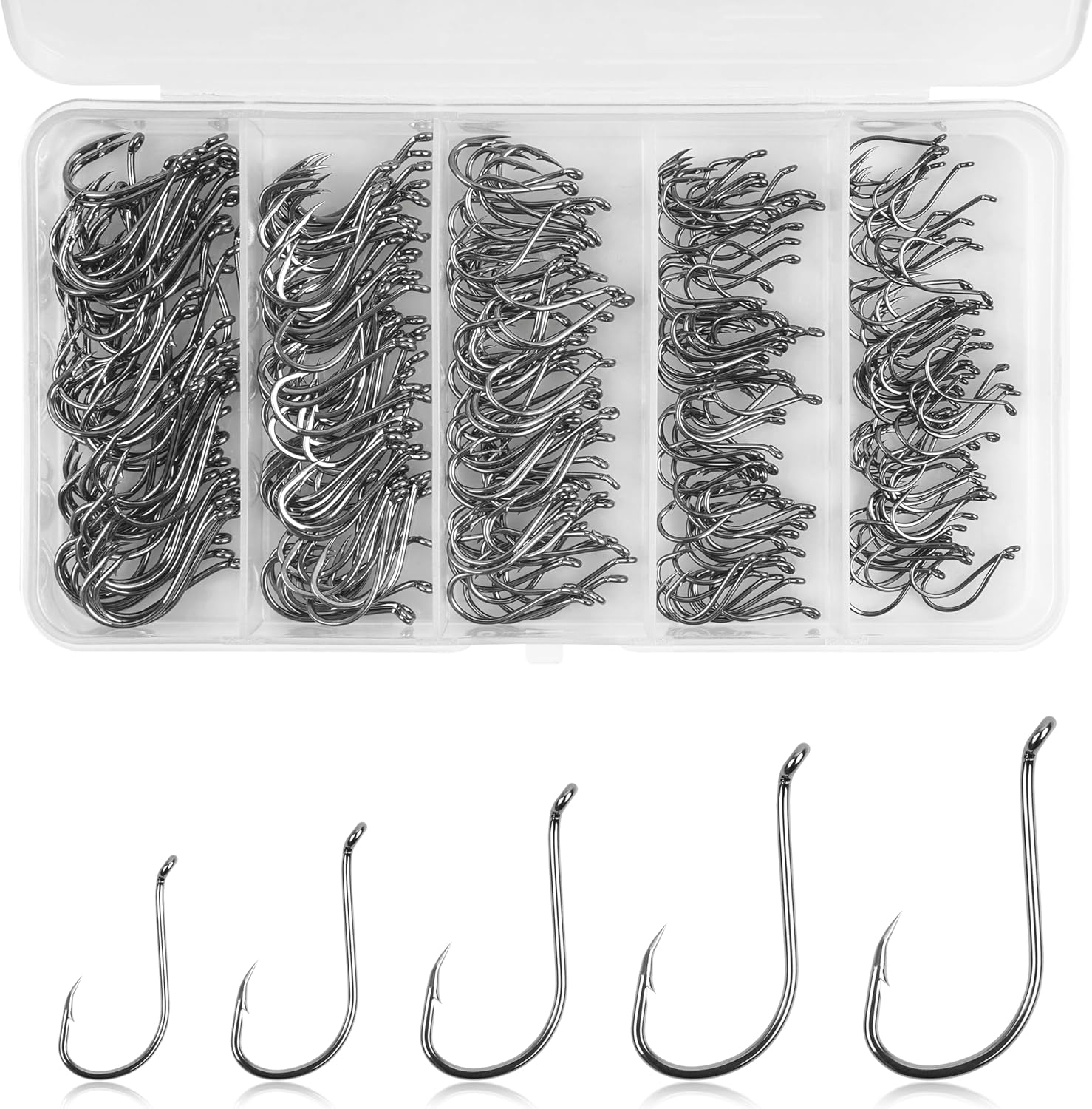 Amazon.com : Octopus Fishing Hooks, 300pcs Circle Hooks J Hooks ...