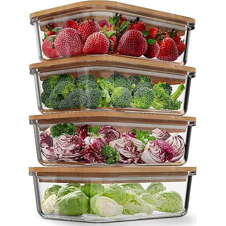 Amazon.com: Glass Food Storage Containers with Eco Friendly ...