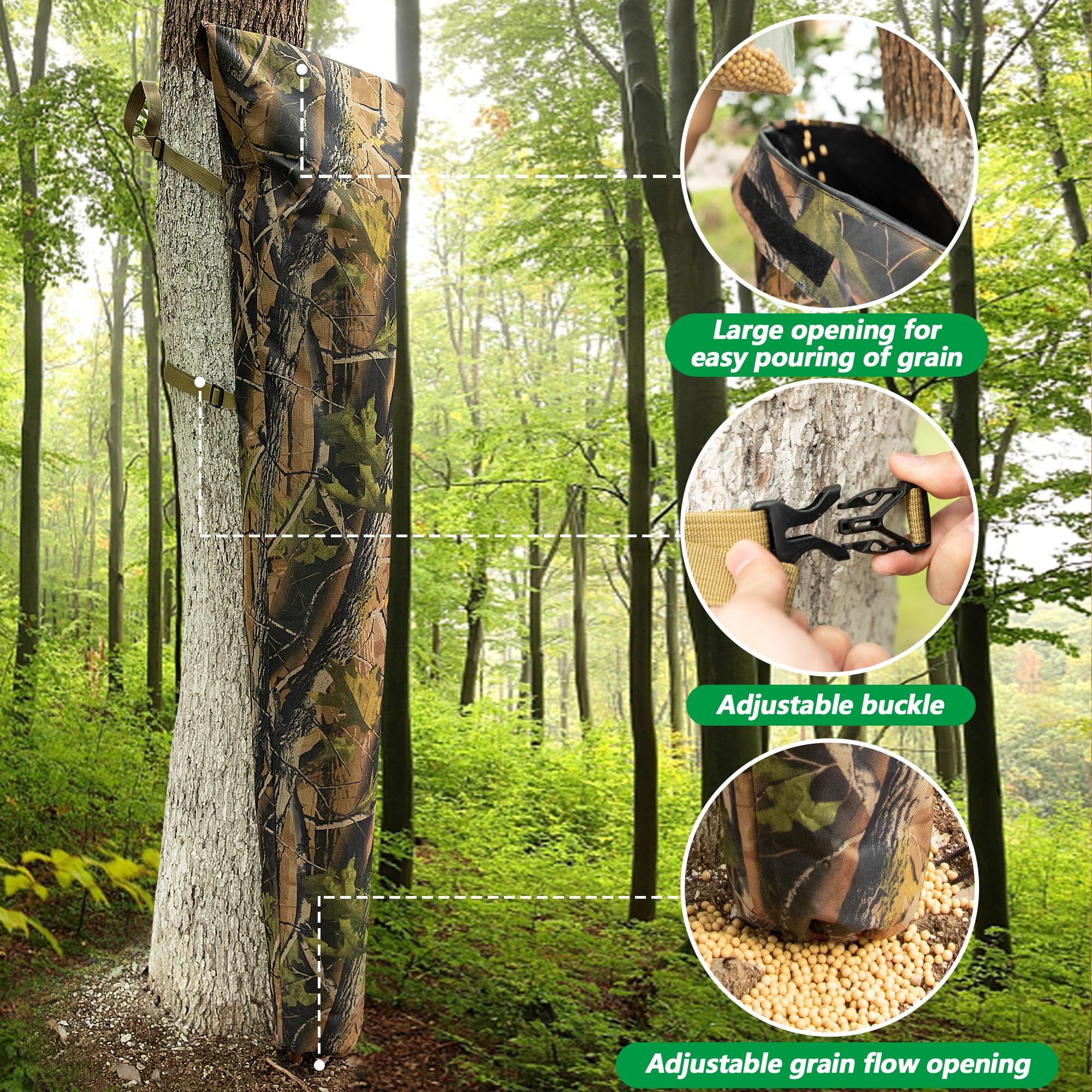 Snapklik.com : Adnee 2 Pcs Adjustable Camo Deers Bag Feeders-100 Lb ...
