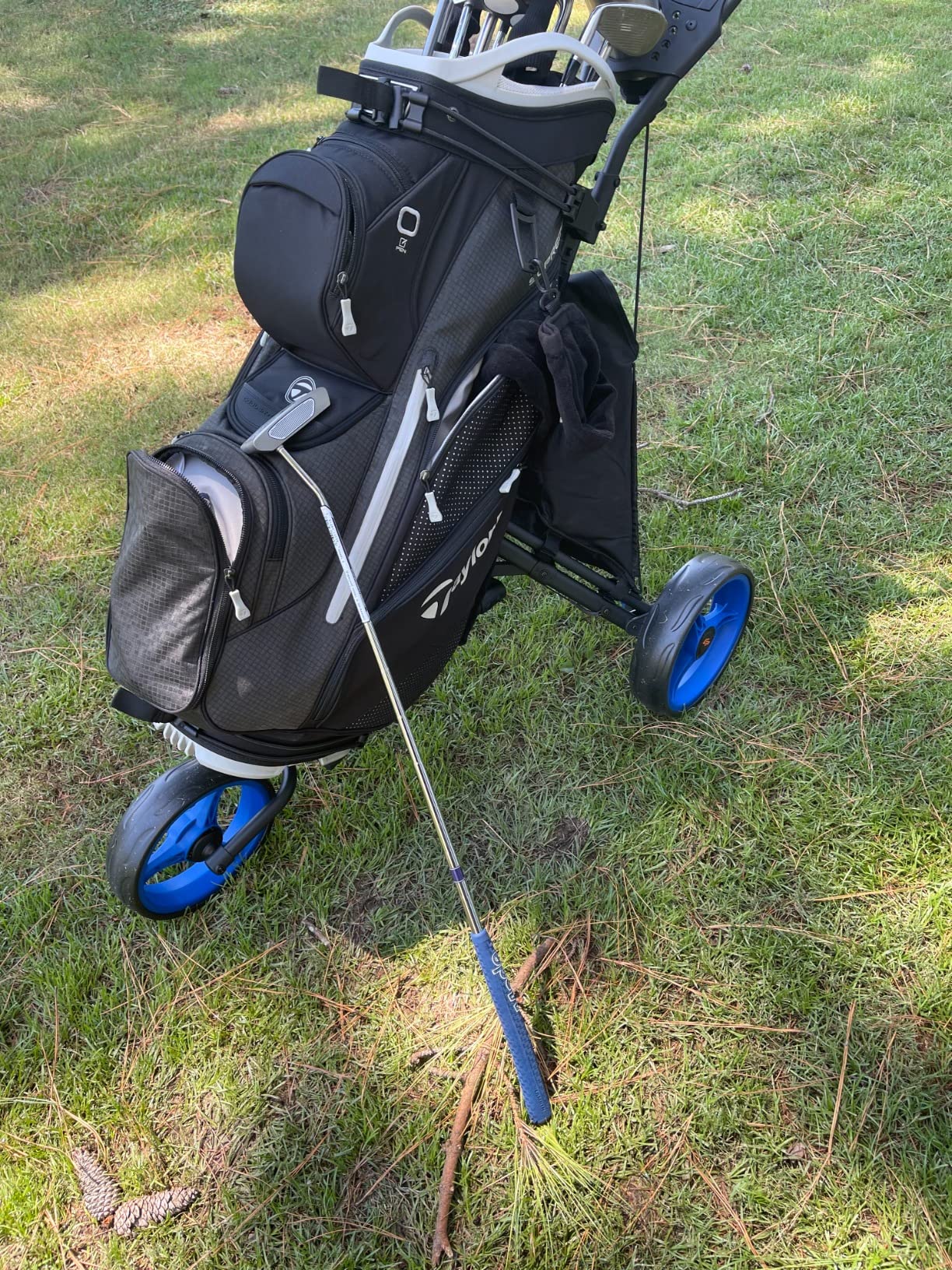 $21/mo - Finance Tangkula Golf Push Pull Cart, Lightweight Aluminum ...