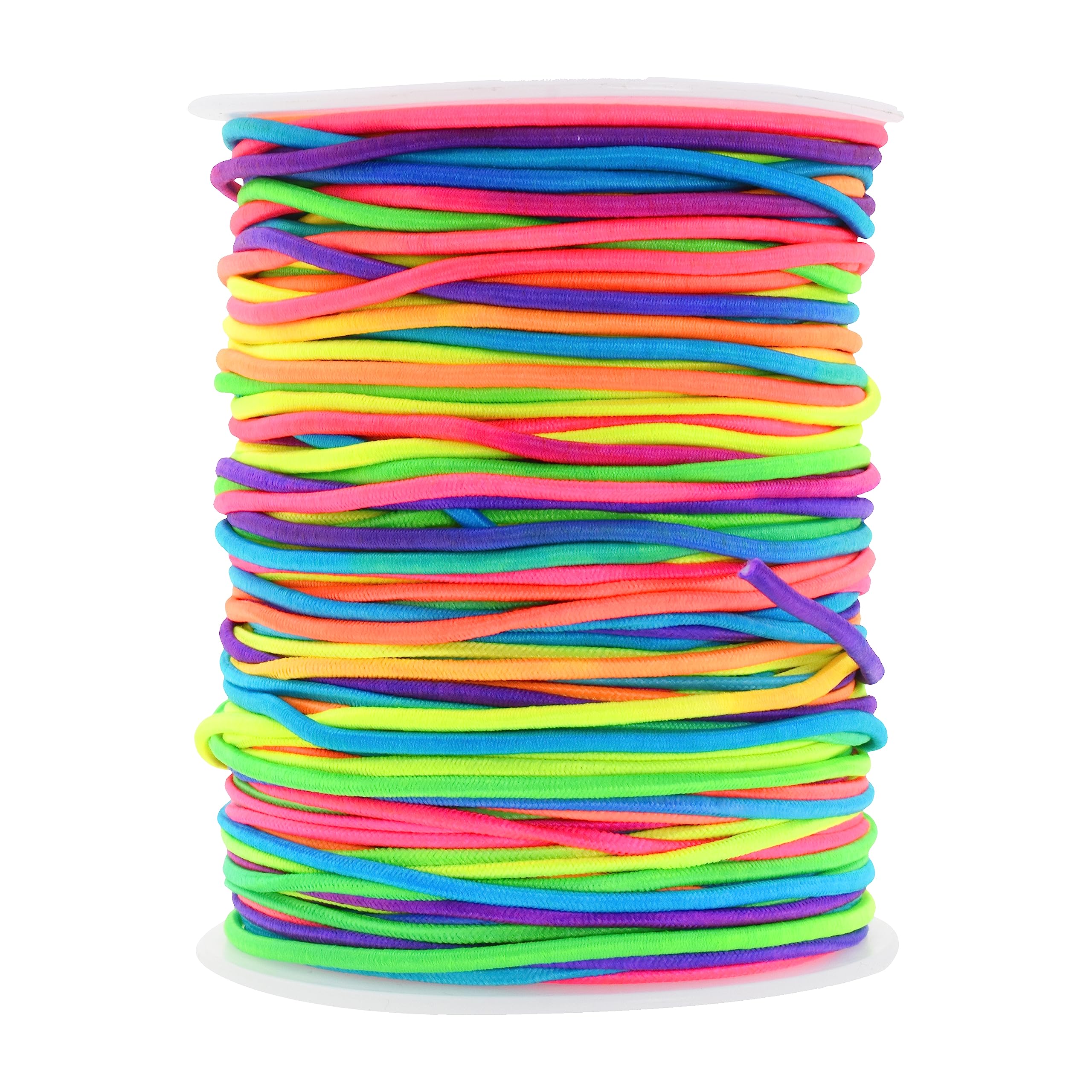 Amazon.com: Mandala Crafts 2mm Rainbow Elastic Cord for Jewelry Making ...