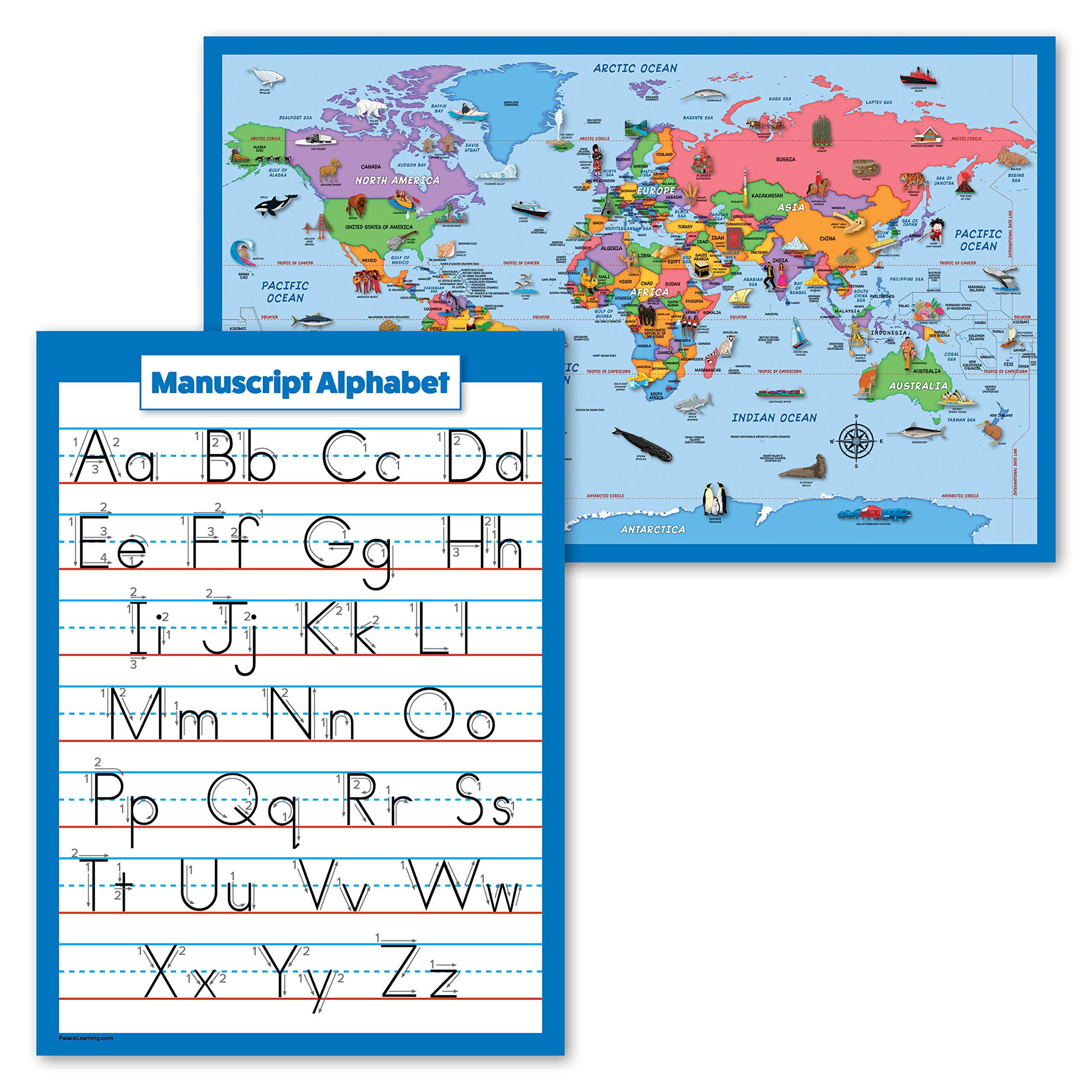 Buy 2 Pack - World for Kids [Illustrated] + Manuscript ABC Alphabet ...