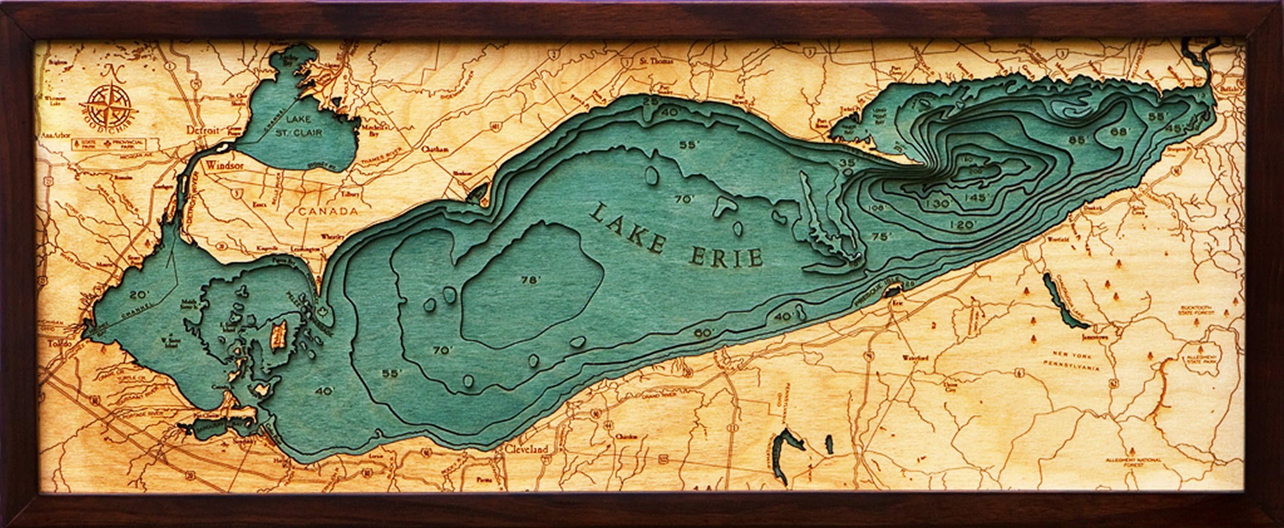 Amazon.com: Lake Geneva, Wisconsin 3-D Nautical Wood Chart, 13.5" x 31 ...