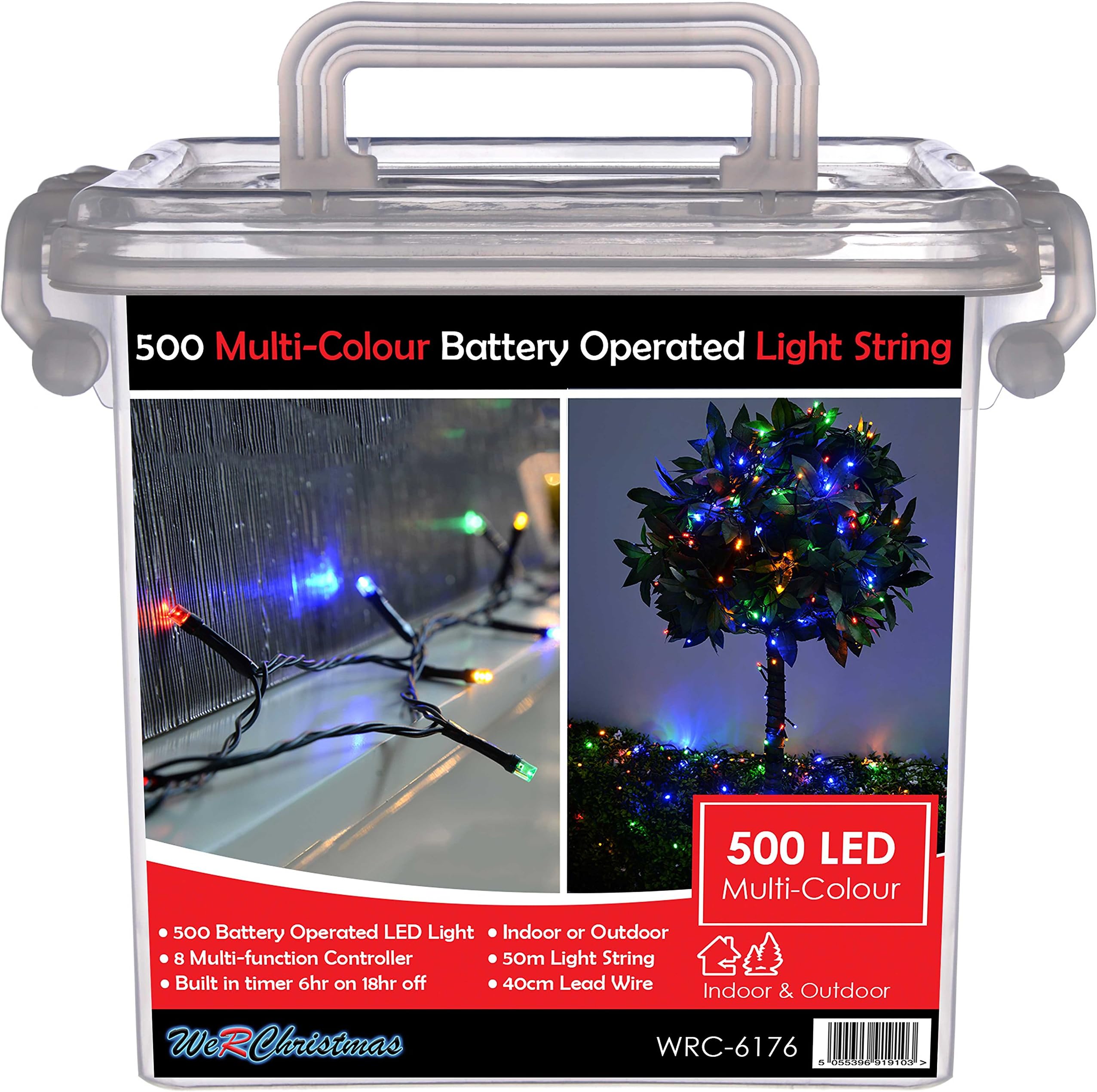 Festive Lights Battery Operated Outdoor String Lights with Timer and 50 ...