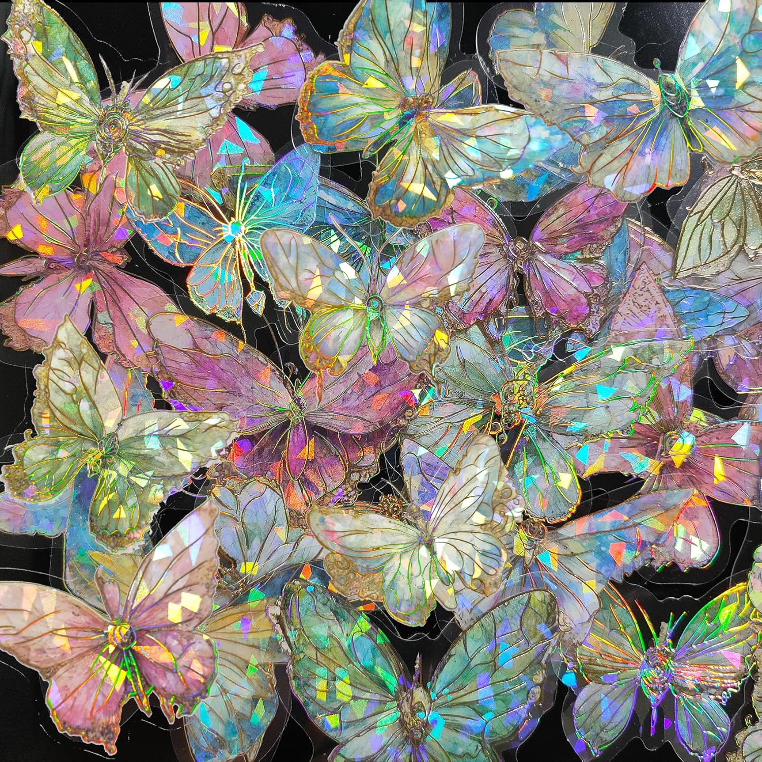 Amazon.com: Glitter Butterfly Stickers Bling 3D Holographic Butterfly ...