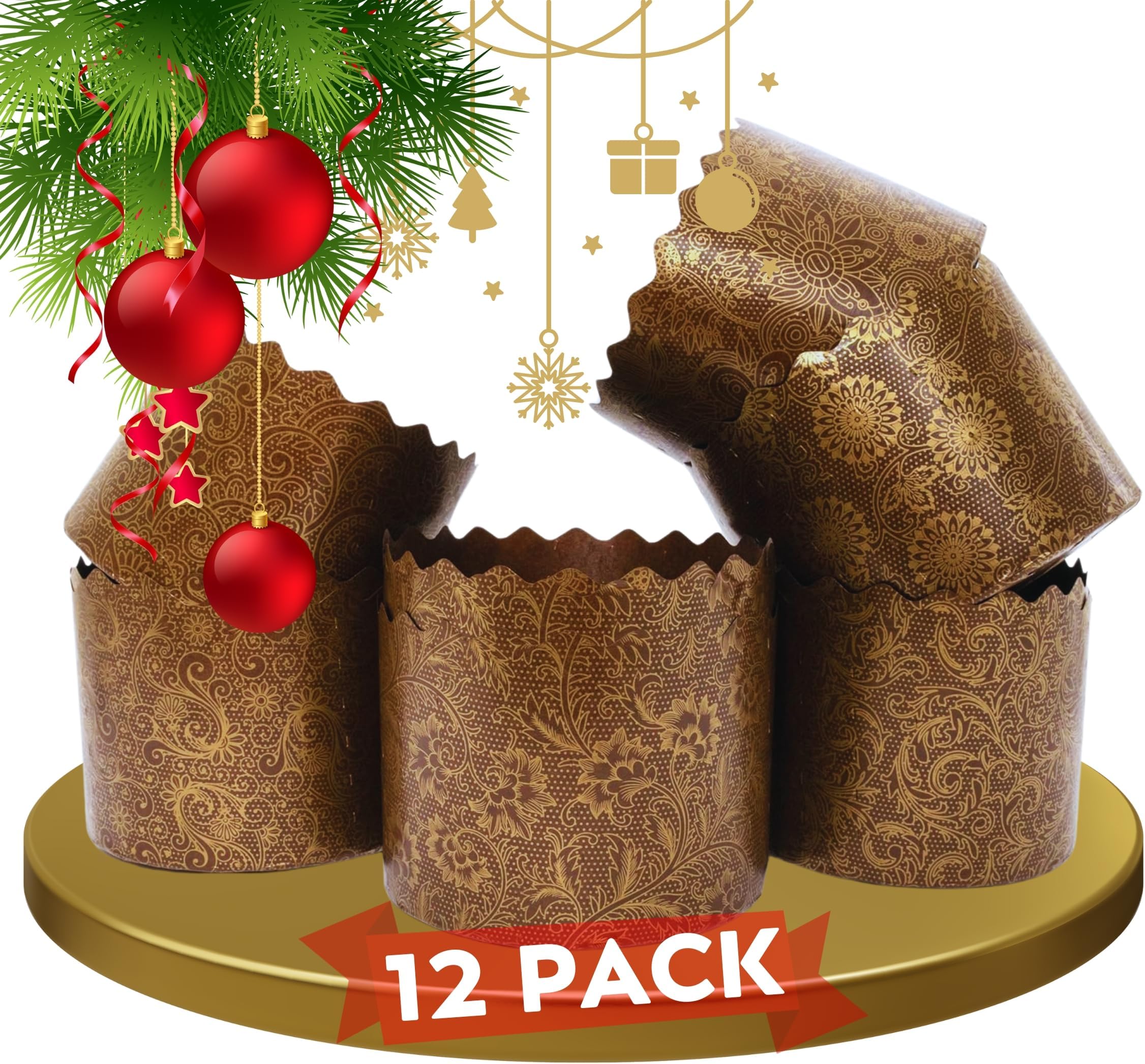 Amazon.com: 12 oz Geborilma Panettone Paper Mold Small Paper Forms for ...