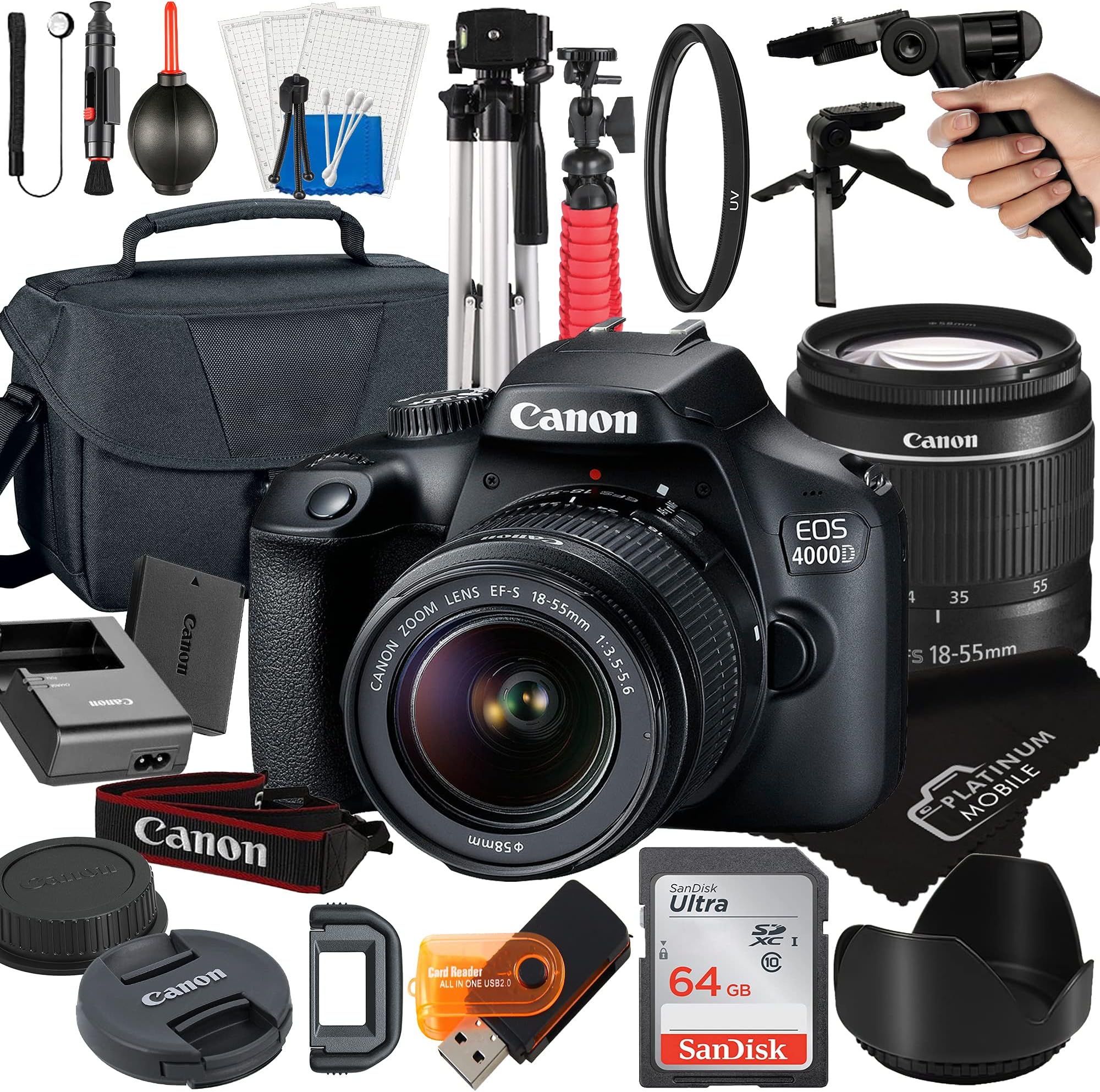 Amazon.com : Canon EOS 4000D / Rebel T100 DSLR Camera with 18-55mm Lens ...