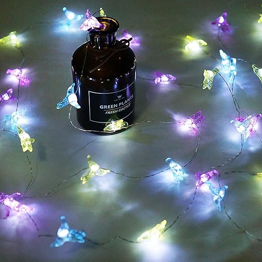 Hummingbird Fairy Lights Battery Operated, 40 LED Bird Waterproof ...