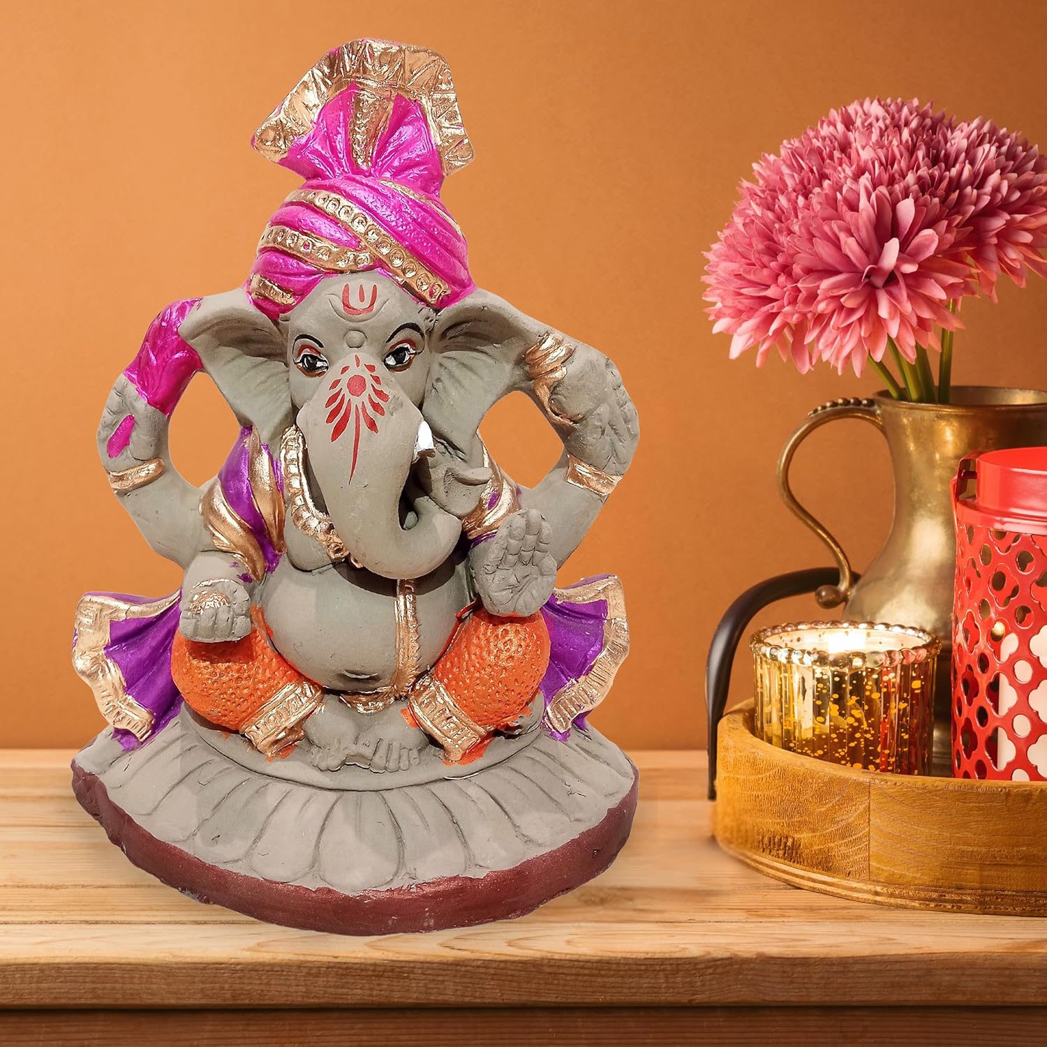 Buy Shagun Eco Friendly Handcrafted Clay/Mud Ganpati Murti ...