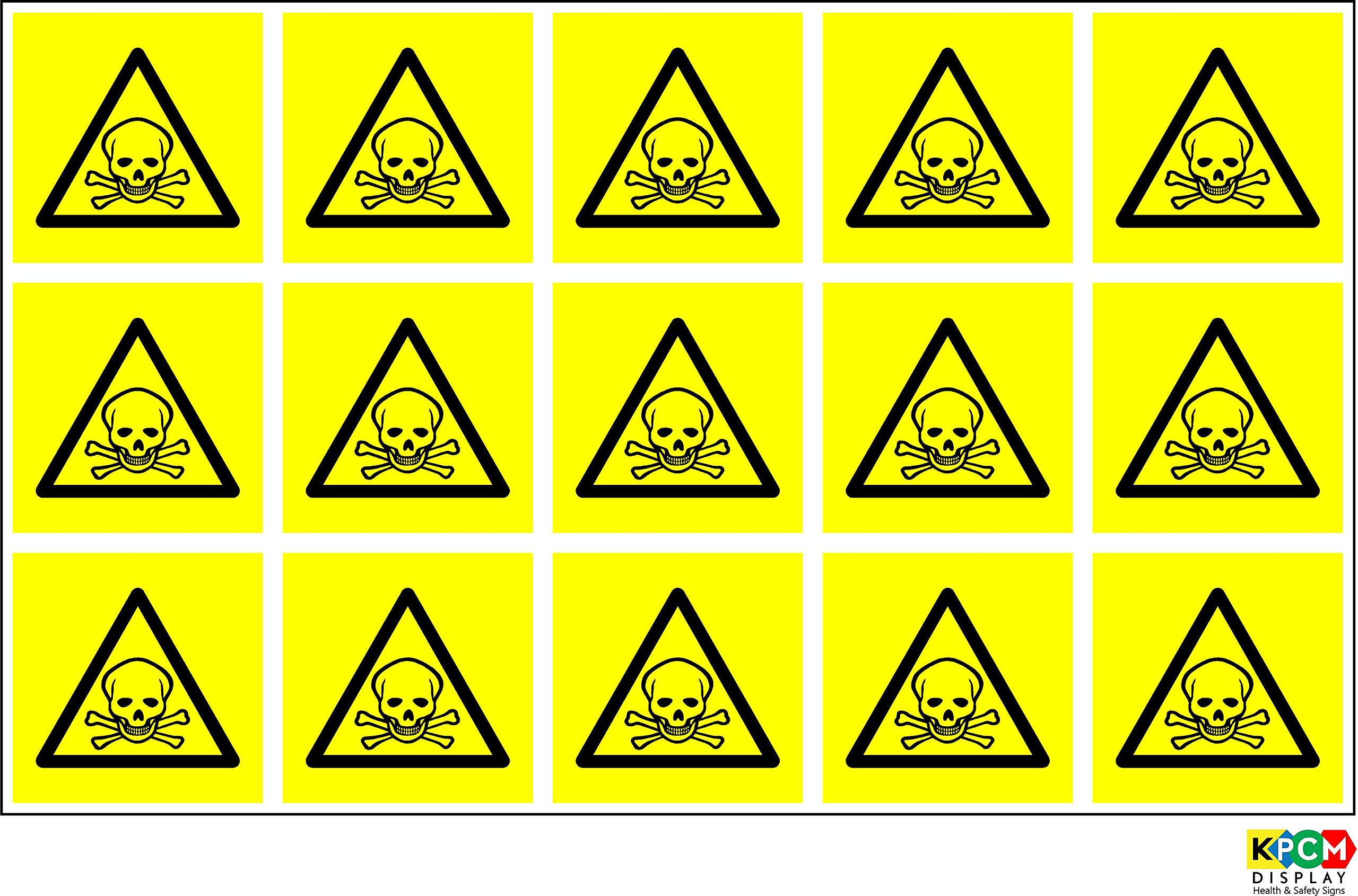 Danger Toxic Poisonous Stickers [Pack of 15] Signs - Self Adhesive ...