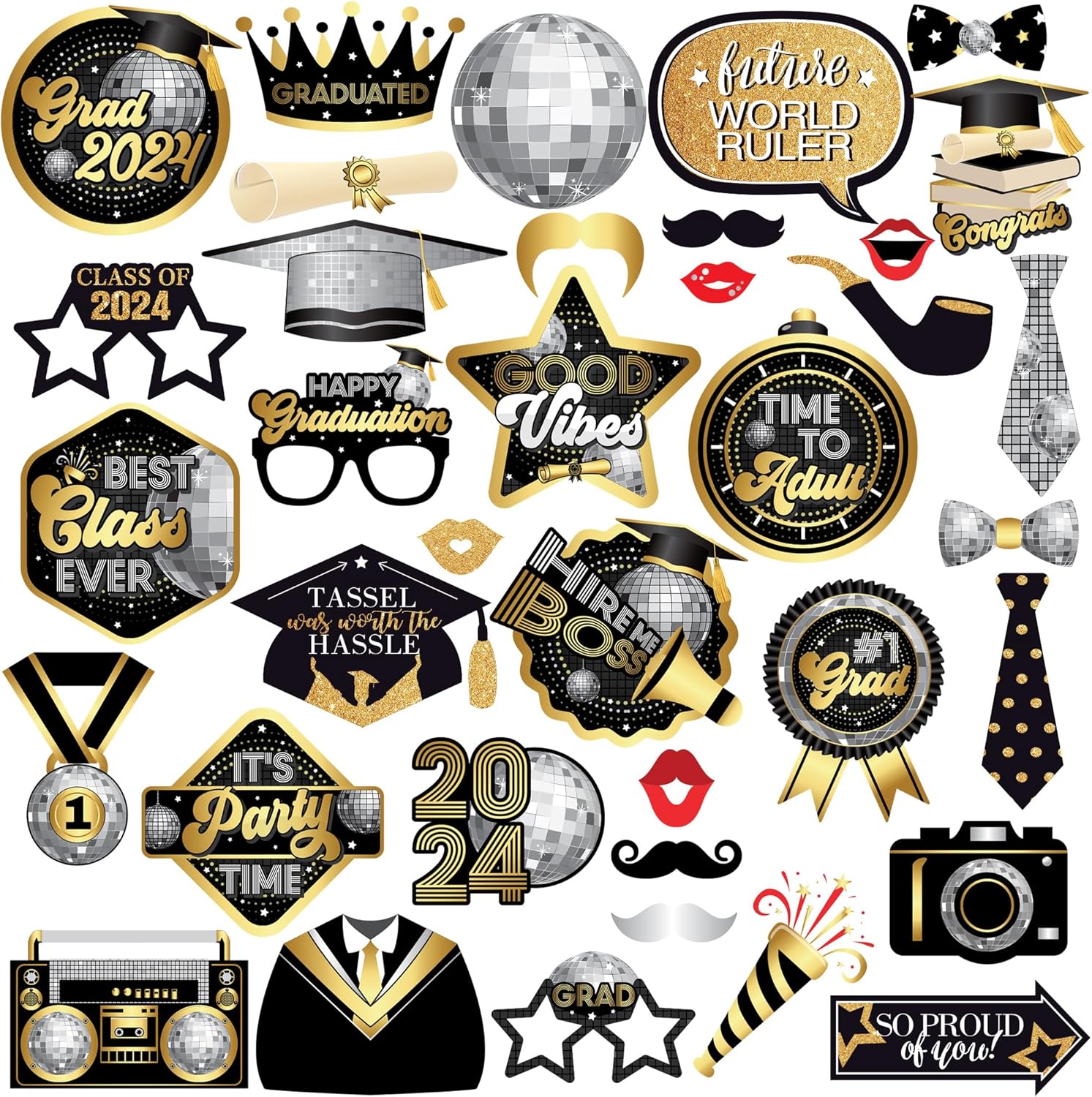 Amazon.com: KatchOn, Graduation Photo Booth Props 2024 - Pack of 55 ...