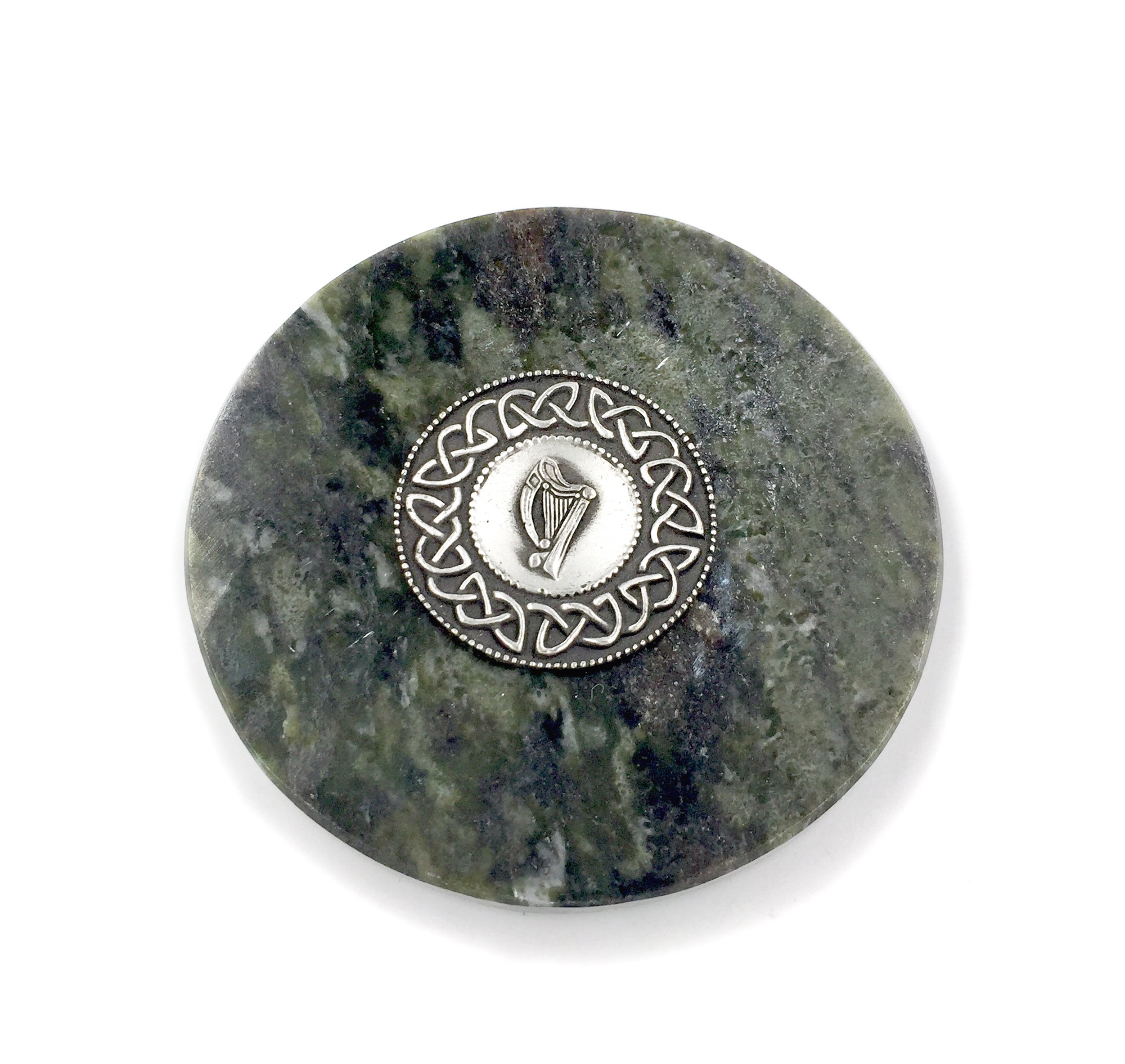 Amazon.com: Irish Harp Medallion on Connemara Marble Paperweight ...
