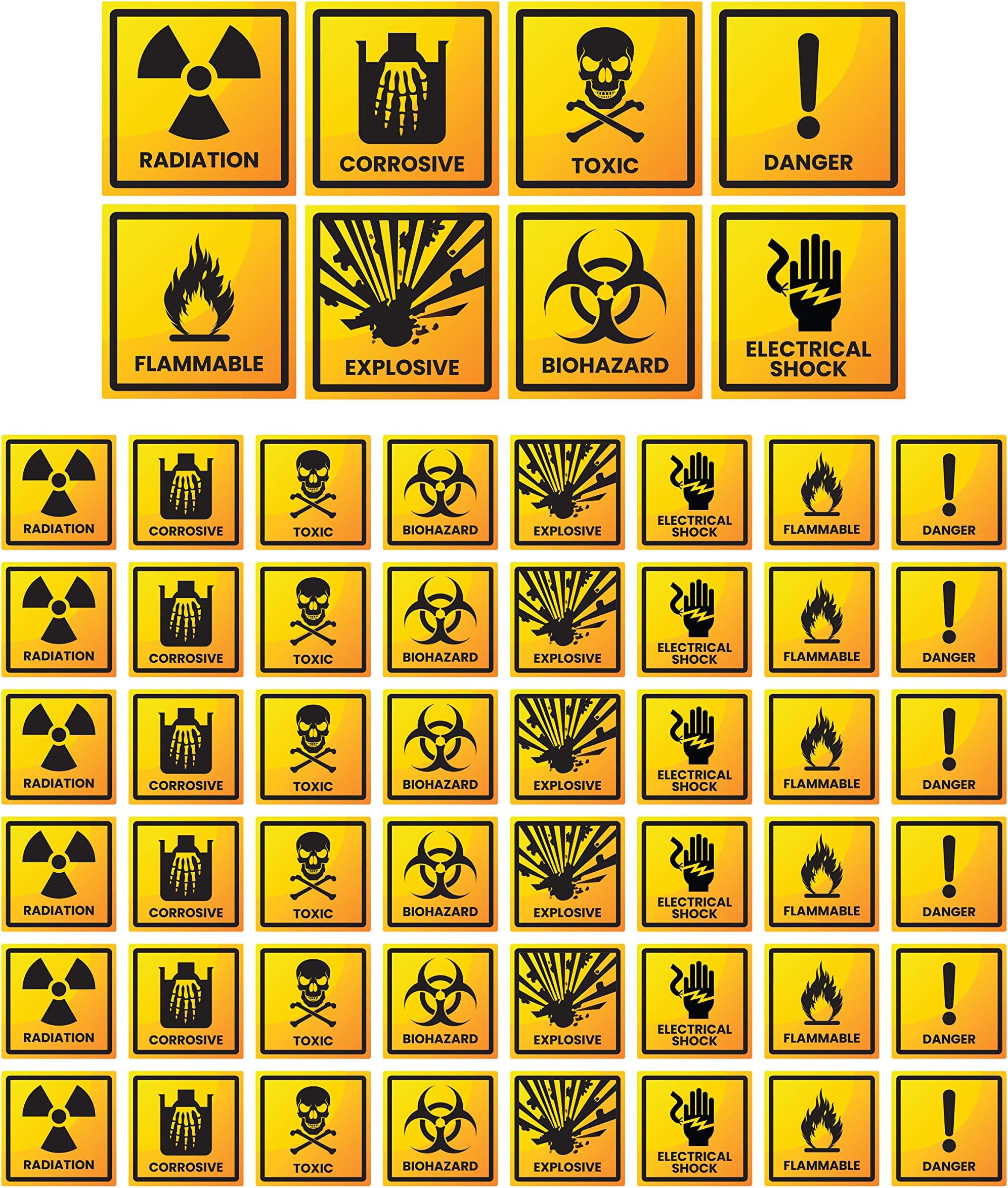 Amazon.com - Nuclear Radiation Warning Symbol Sign 4 Pack Hazard ...