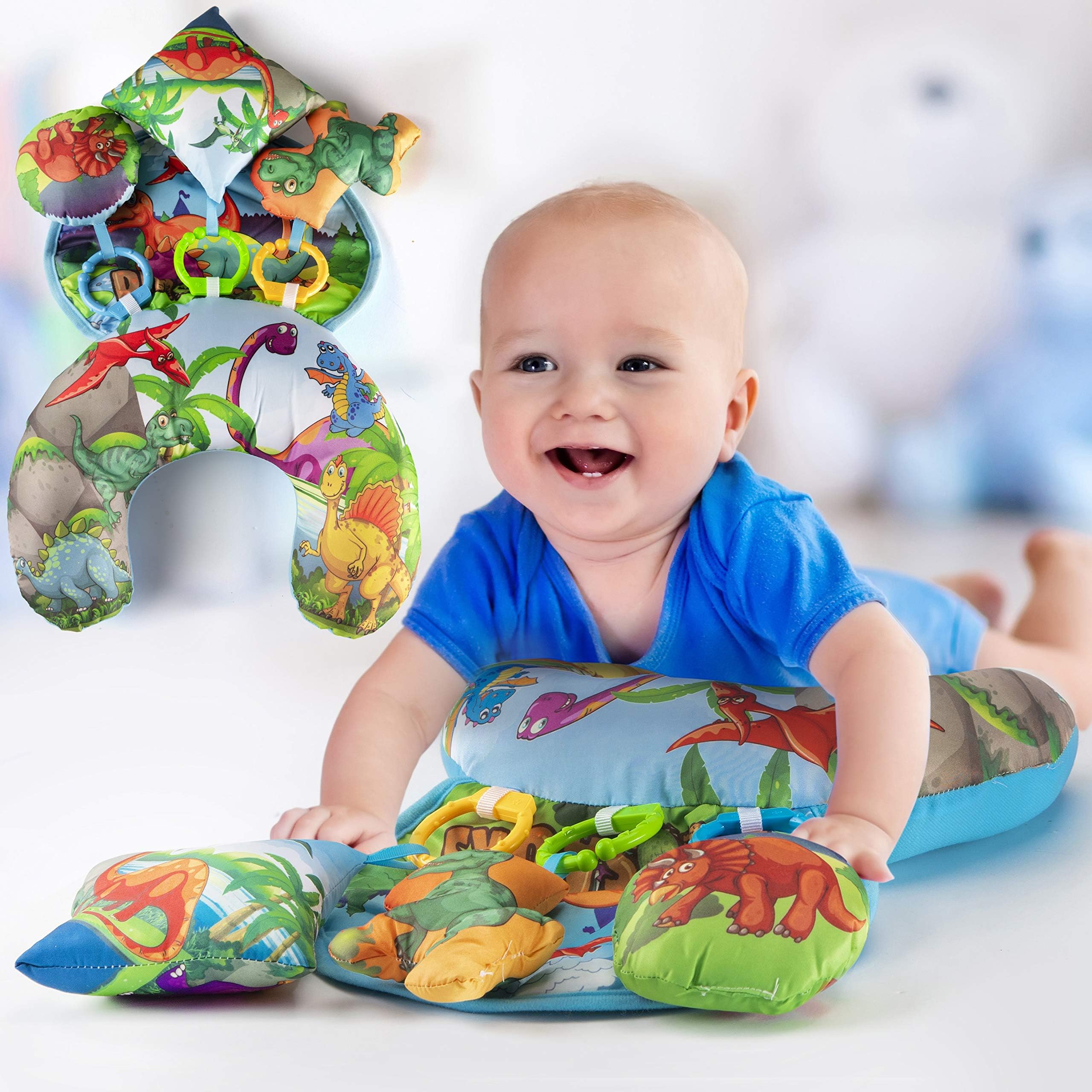 Mamas & Papas Tummy Time Pillow, Interactive Soft Baby Pillow with ...