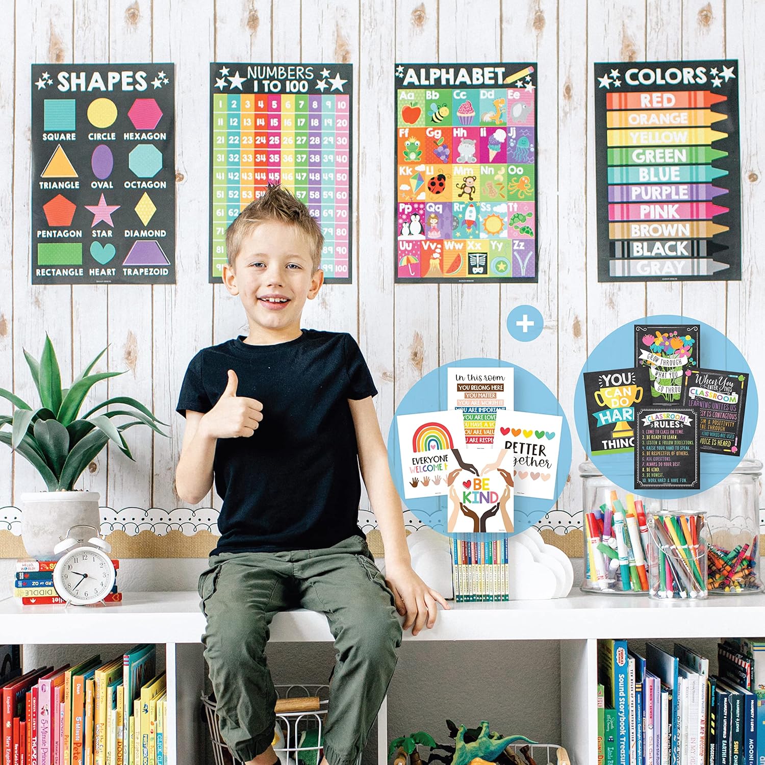 Amazon.com: Hadley Designs 16 Colorful Kids Educational Posters For ...
