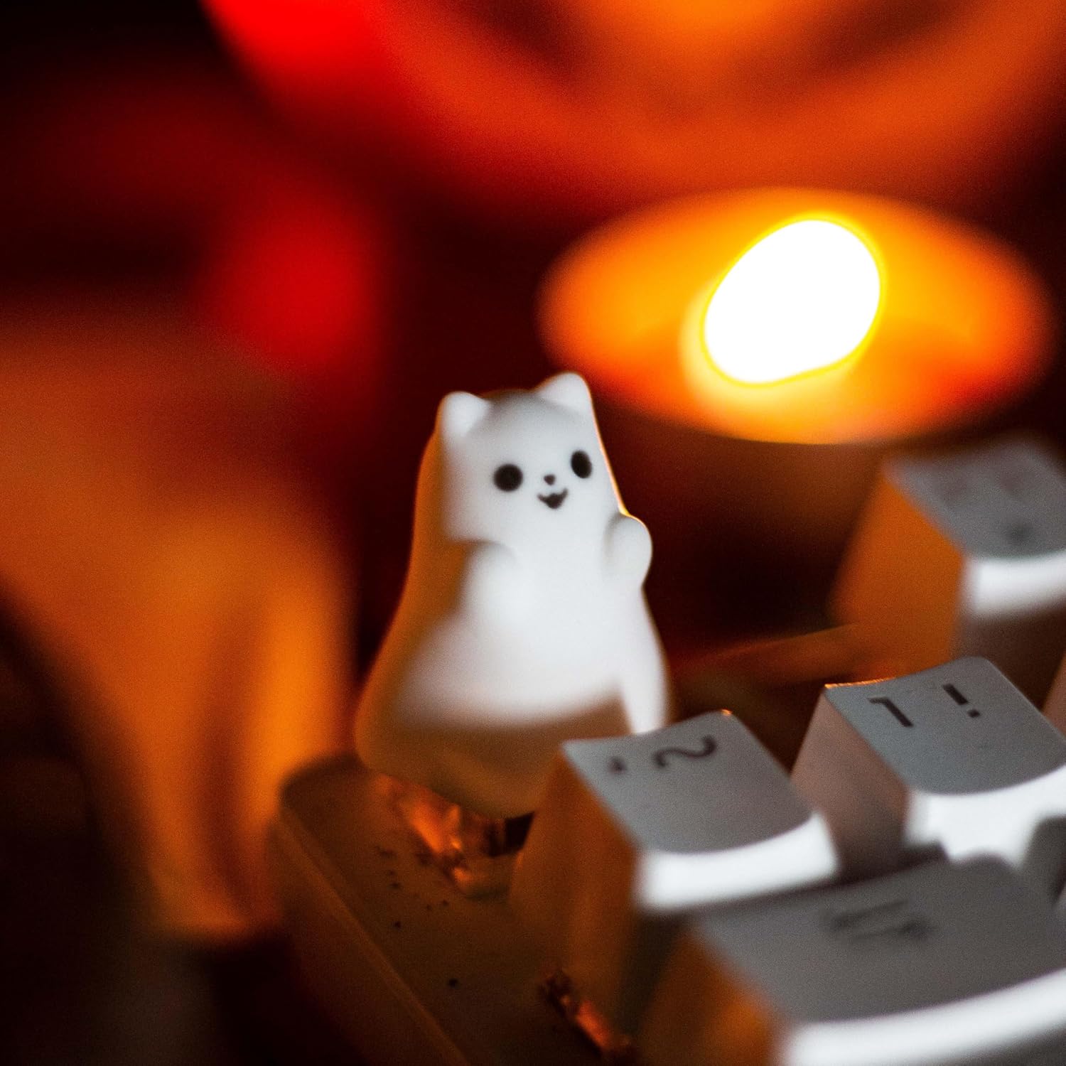 Amazon.com: REDQIN Artisan Keycaps - Cute Ghost keycaps Shine Through ...