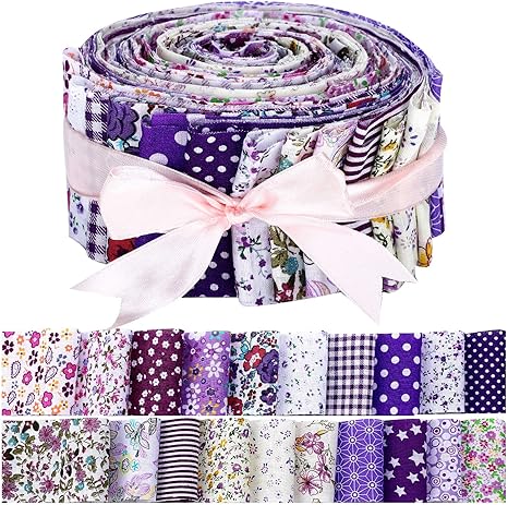 Amazon.com: 40 Pcs Floral Cotton Fabric Patchwork Roll Cotton Quilting ...
