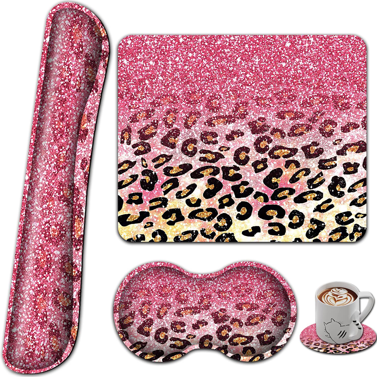 Amazon.com : Gaming Mouse Pad with Wrist Rest Support Set,Ergonomic ...