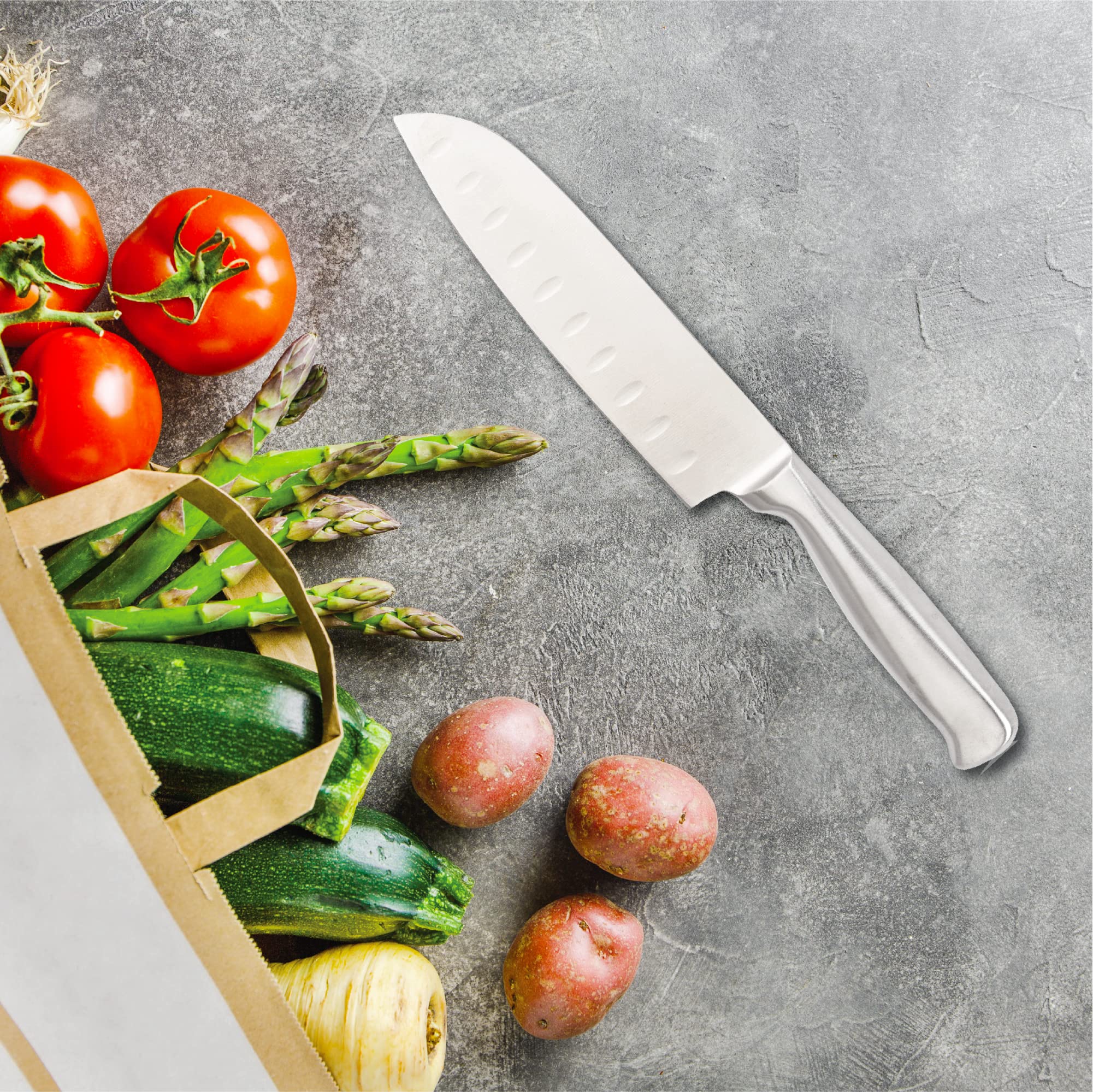 Anko Santuko Knife/ 17.5 CM Stainless Steel Knife/ Chef Knife for Easy ...