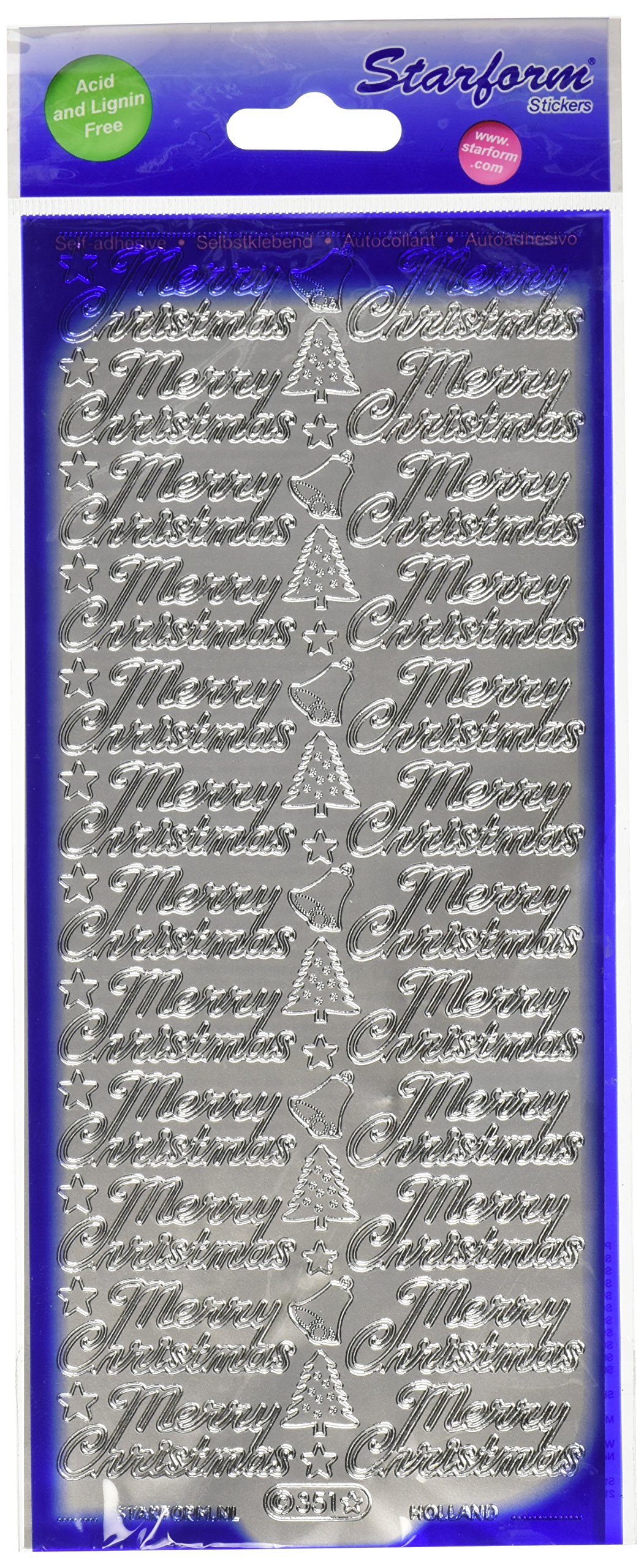 Amazon.com: Starform Deco Stickers, Silver, Merry Christmas