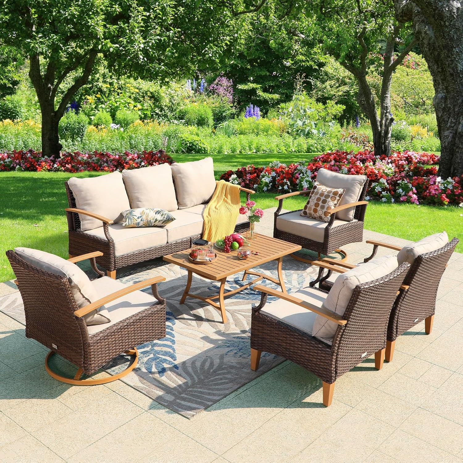 Amazon.com: Sophia & William Large Outdoor Patio Furniture Set with ...