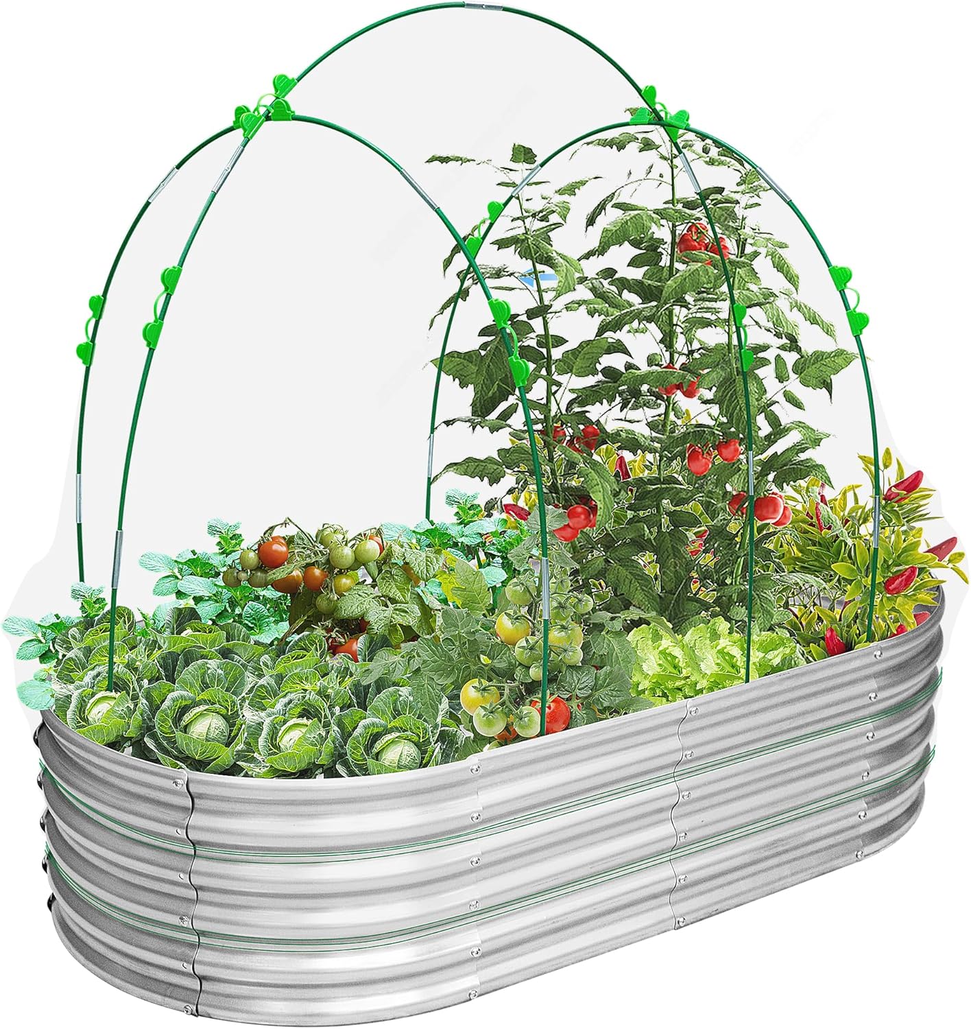 Amazon.com: DECOHS 4 x 2 x 1 Ft Raised Garden Bed with Greenhouse Frame ...