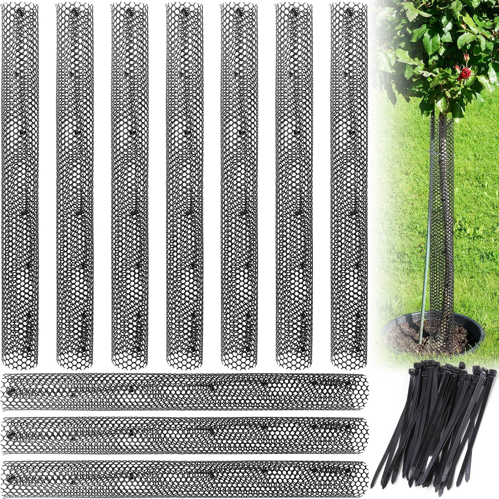 Amazon.com : Tatuo 10 Pcs Metal Tree Bark Protector Guard 39.4 Inch ...