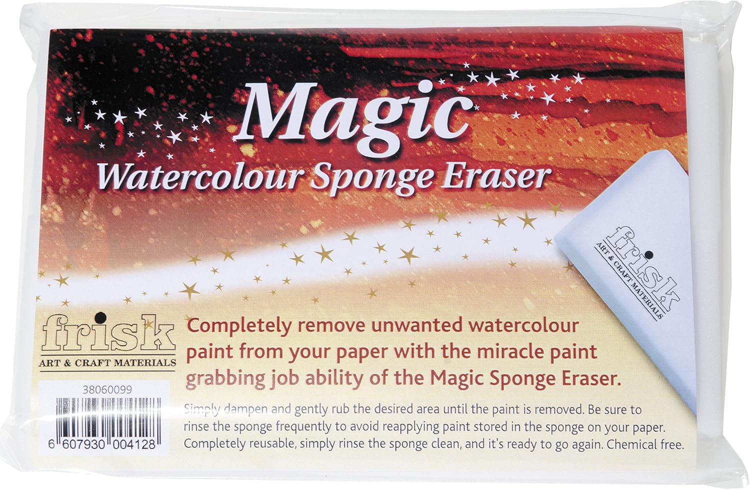 Amazon.com: Frisk Magic Watercolour Sponge Erasers Pack of 4, White ...