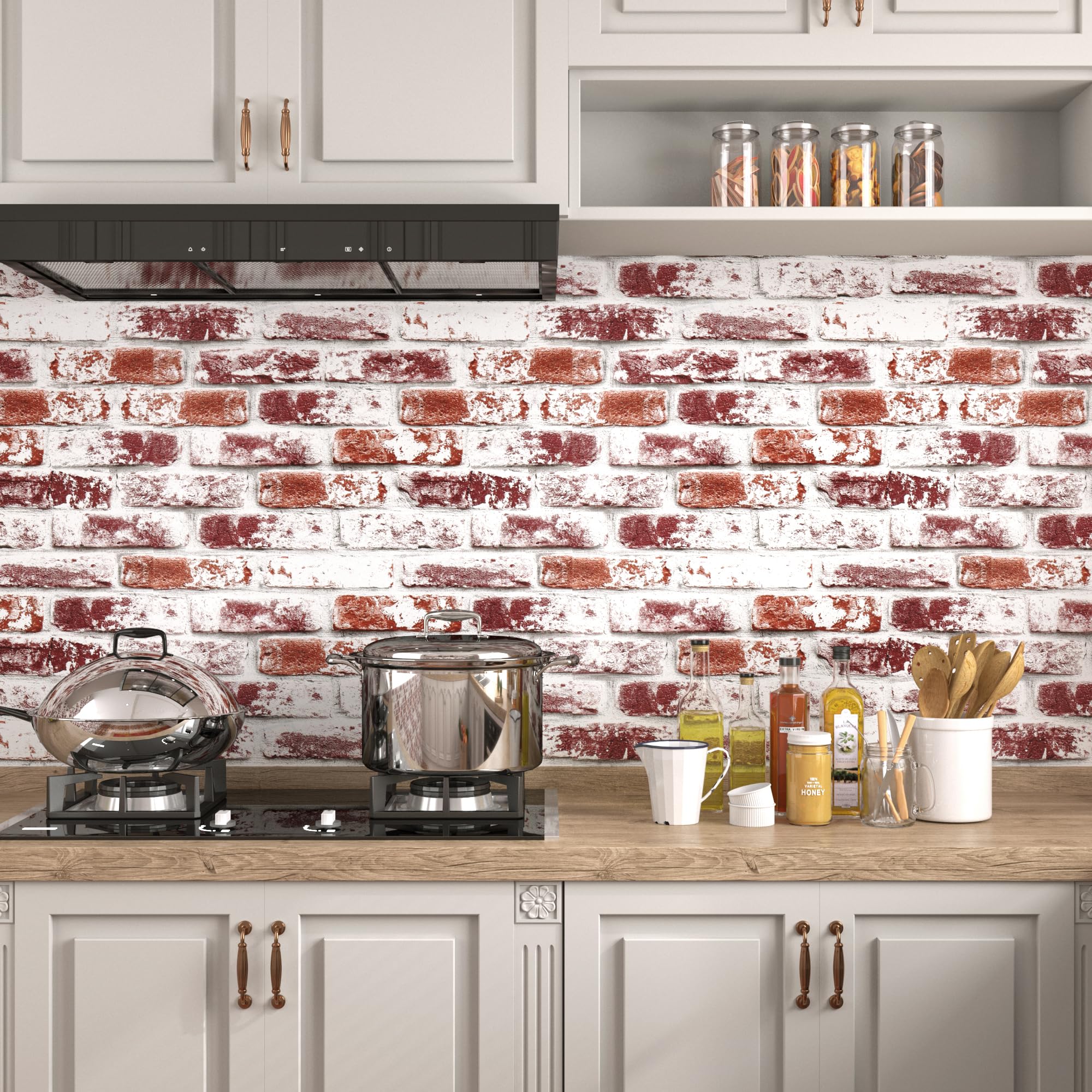 Red Brick Tile Backsplash