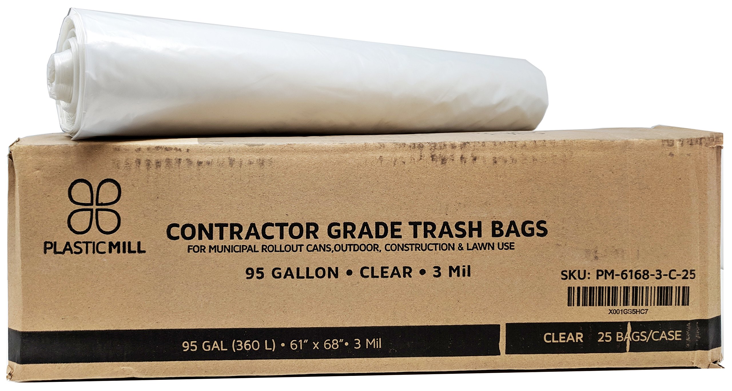 Amazon.com: PlasticMill Contractor Bags Heavy Duty - Commercial ...