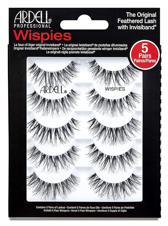 Amazon.com: Ardell False Eyelashes Wispies Black, 1 pack (5 pairs of ...
