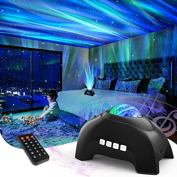 AIRIVO Northern Lights Aurora Projector, Star Projector Music Speaker ...