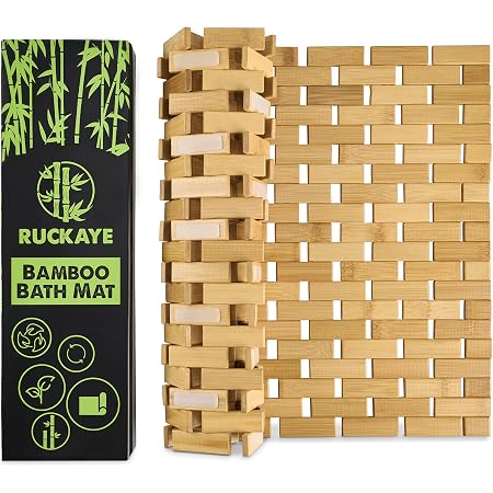 Amazon.com: Mind Reader BAMAT-BRN Luxury Roll Up Shower Bath Mat, Anti ...
