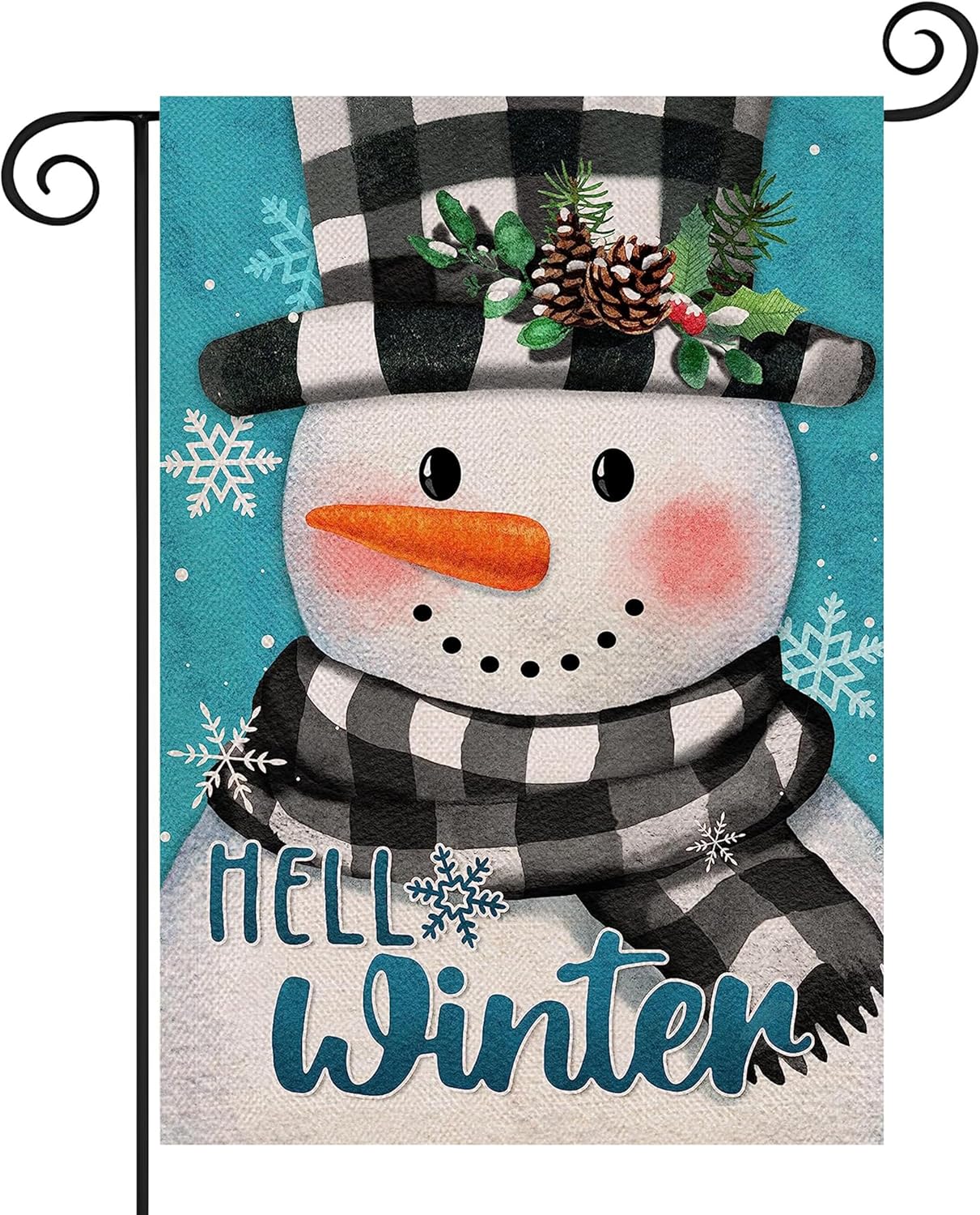 Amazon.com : Welcome Christmas Winter Snowman Garden Flag 12x18 inch ...