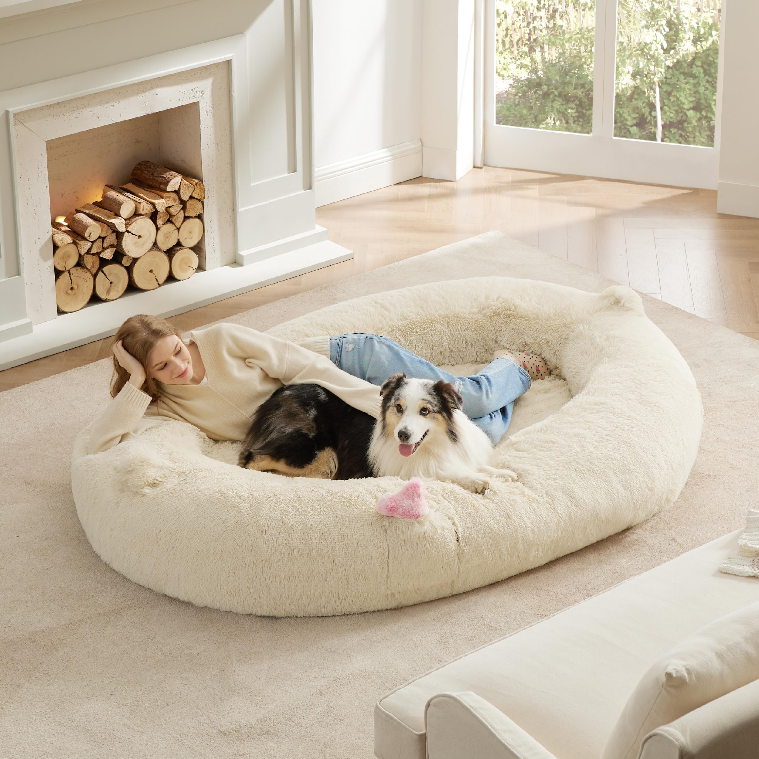 Bedsure Human Dog Bed for People Adults, Calming Human Size Giant Dog ...