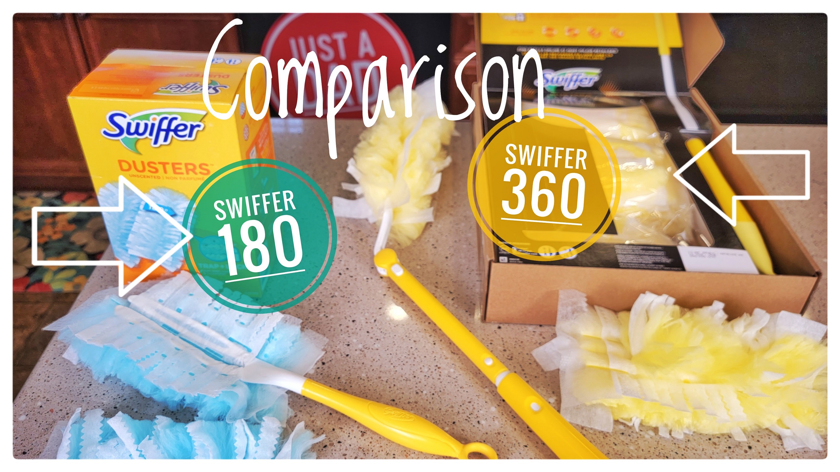 Watch Swiffer Duster Comparison 180 Blue vs 360 Yellow on Amazon Live